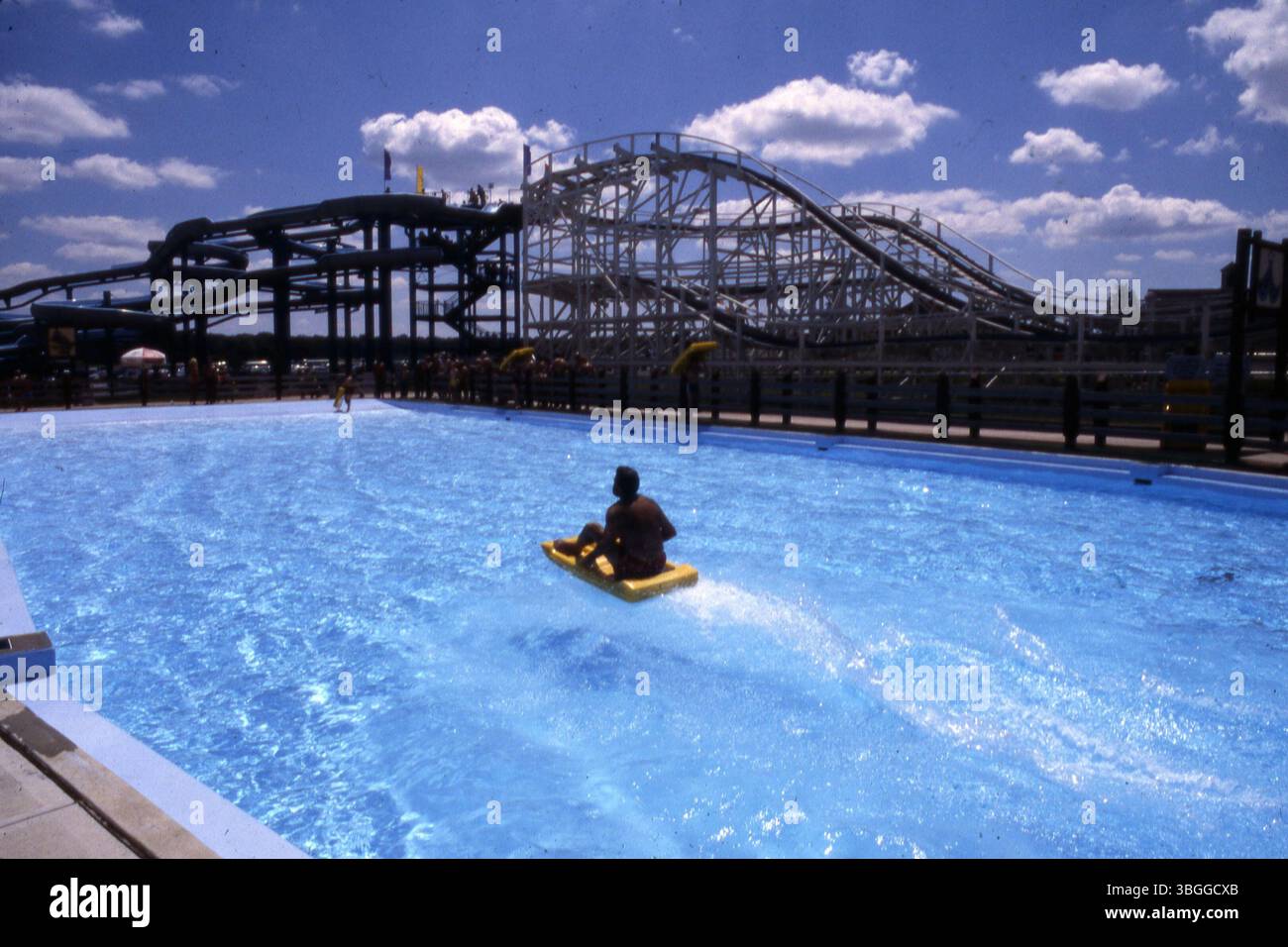 At Wyandot Lake Amusement Park in August 1985, the body slides pool offers a view of Wyandot ...