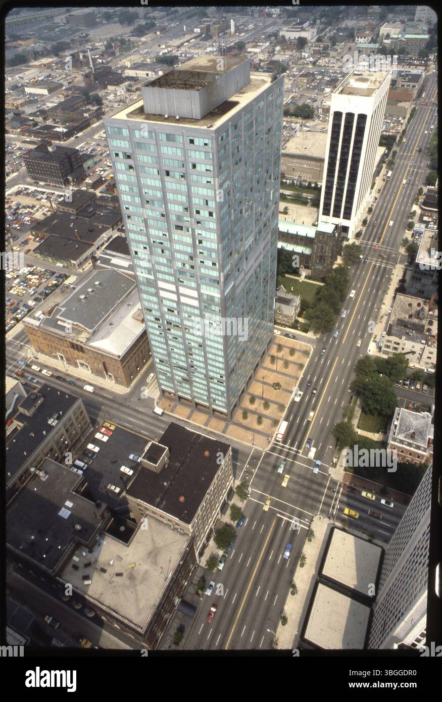 An aerial photograph of the Borden Building, 180 East Broad Street ...