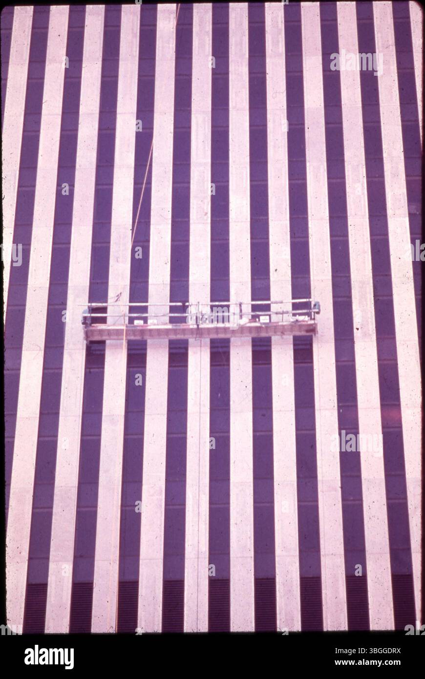 A photograph of a scaffolding window washing rig at the One Nationwide ...