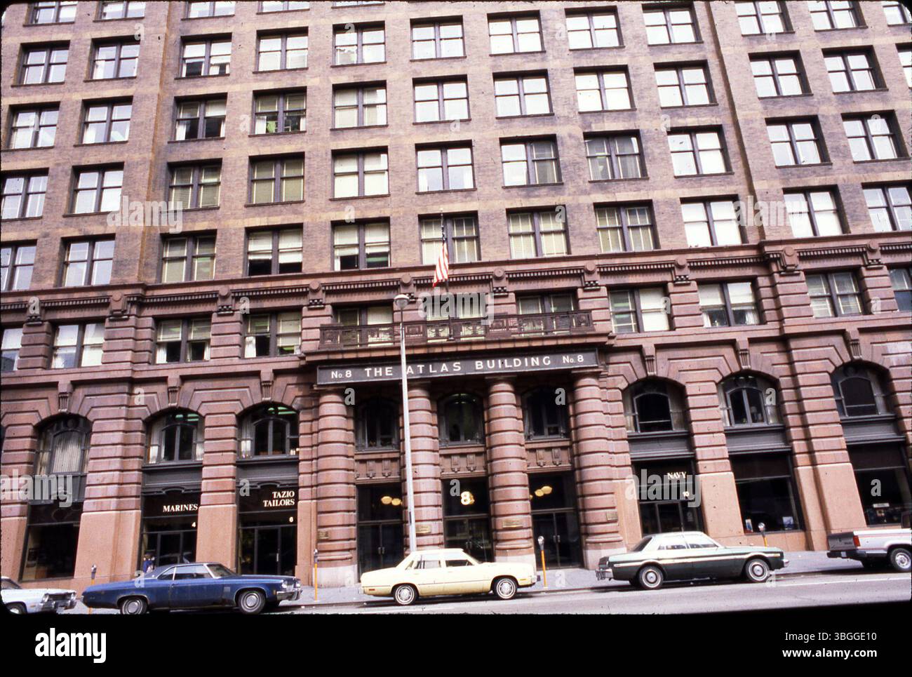 Photograph of the entrance to the Atlas Building, a high-rise in ...