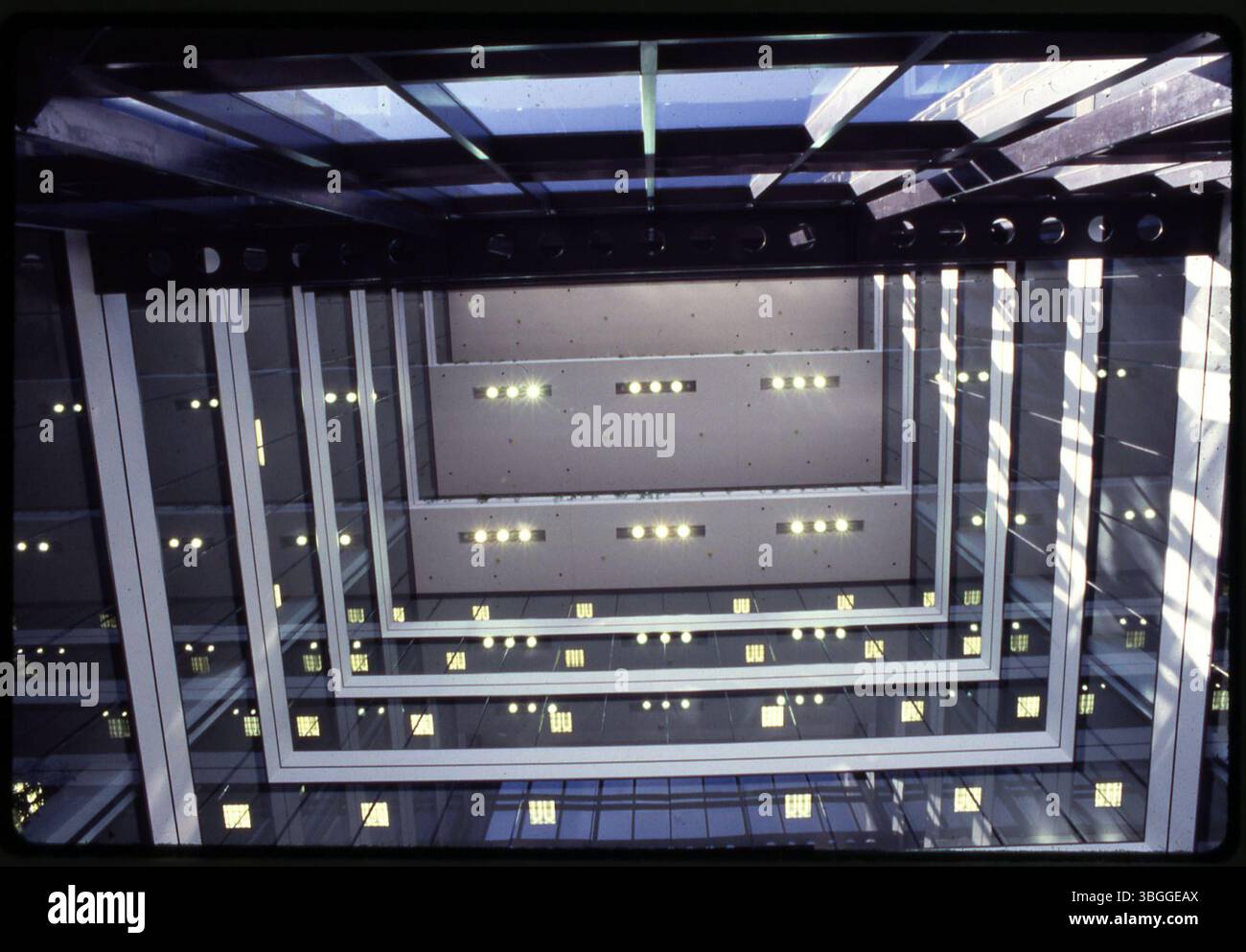 This photograph from 1988 shows the interior of the Huntington Center ...