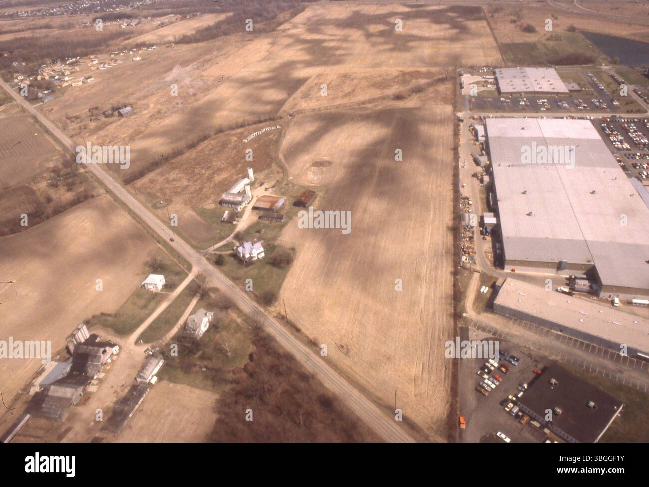 An aerial view from March 20, 1981, looking east near the intersection ...