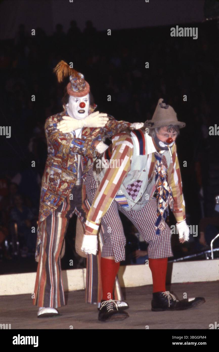 Two clowns from the 29th annual Aladdin Shrine Circus, held at the Ohio ...
