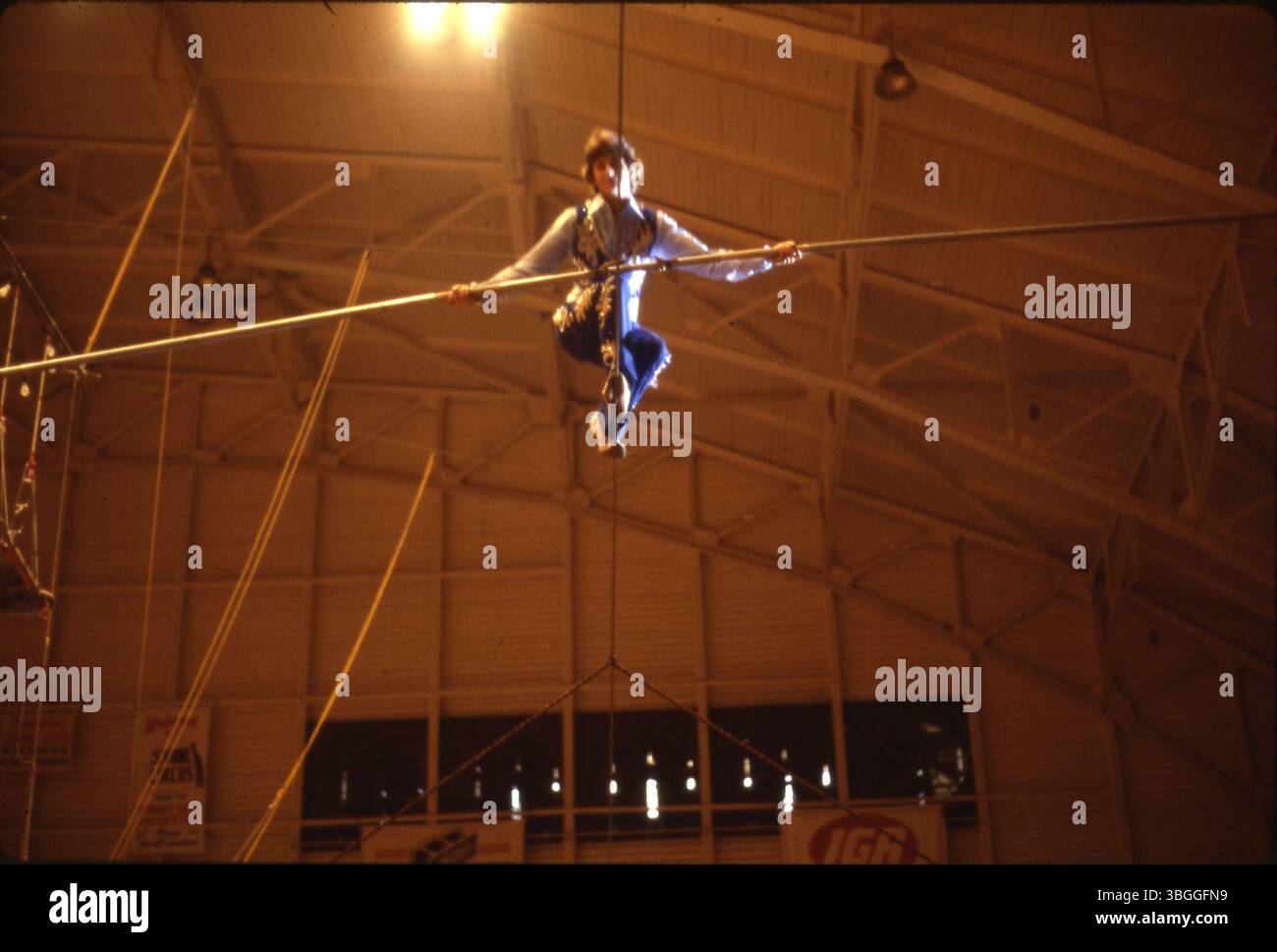 A male tightrope walker performing at the 29th annual Aladdin Shrine ...