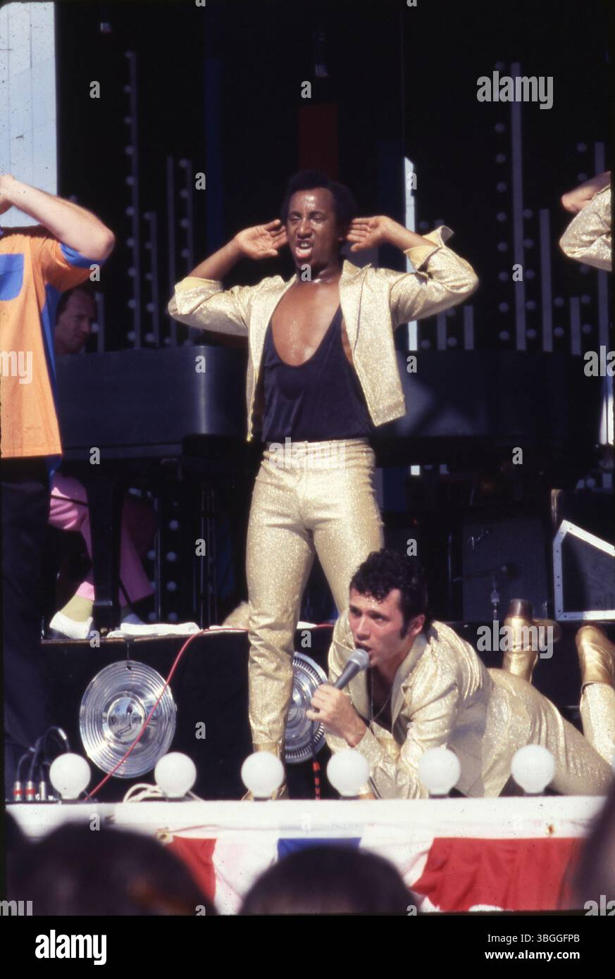Denny Greene of the band Sha Na Na performs at the Ohio State Fair ...