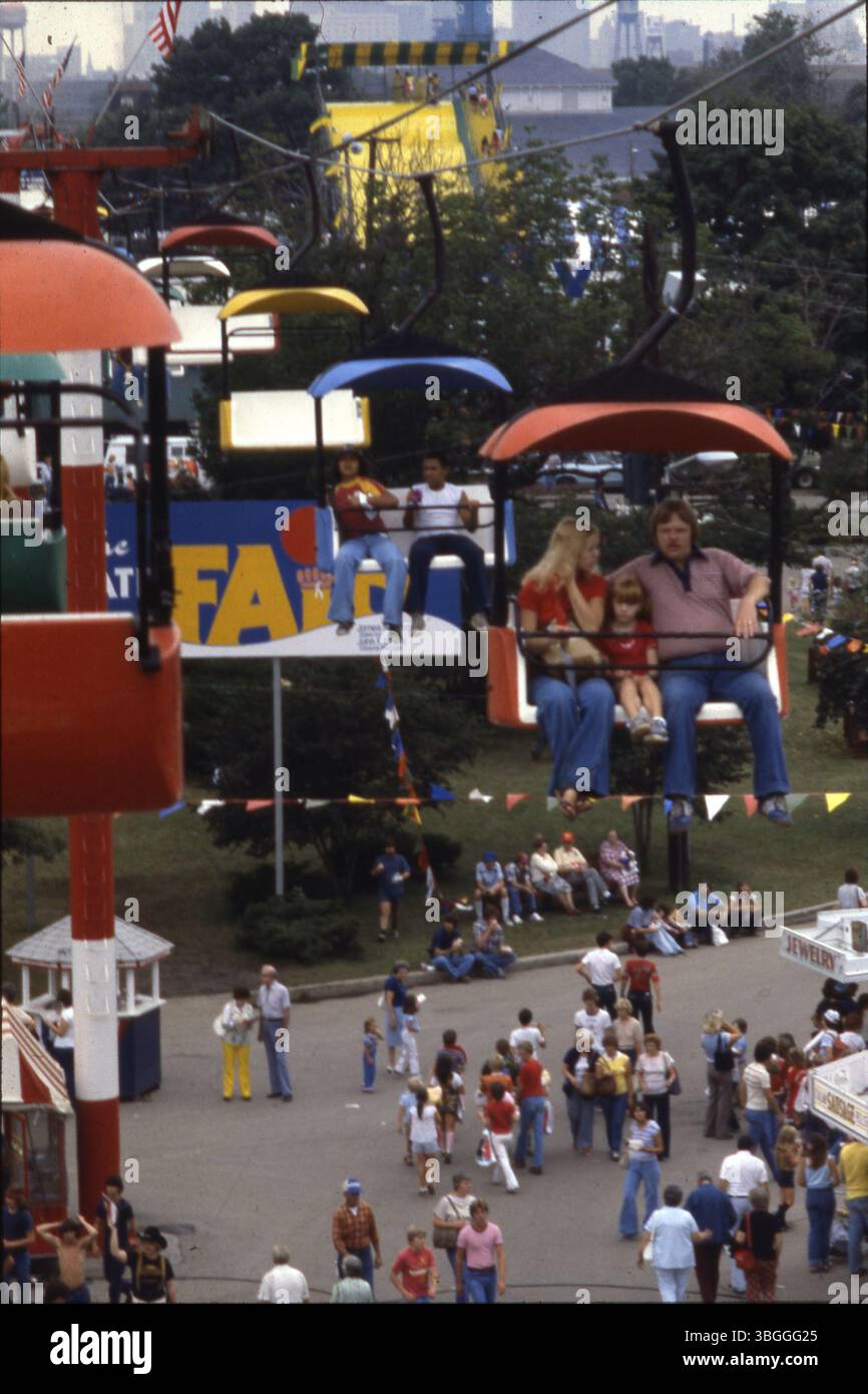 A view from the Sky Glider of the Midway at the Ohio State Fair ...