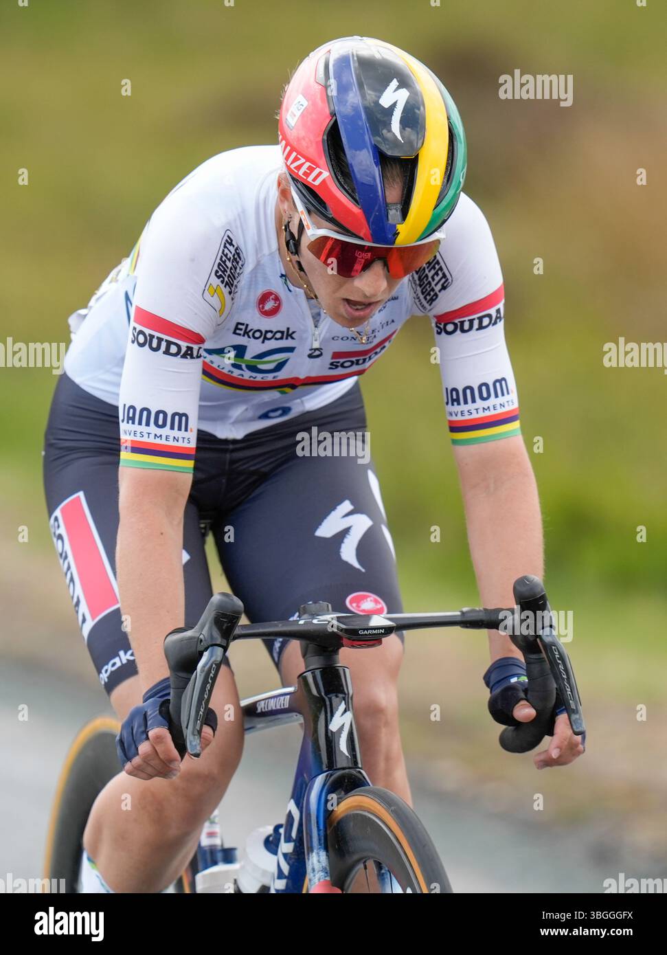 Kimberley Le Court of AG Insurance - Soudal Team in action during stage one of the 2025 Lloyds ...