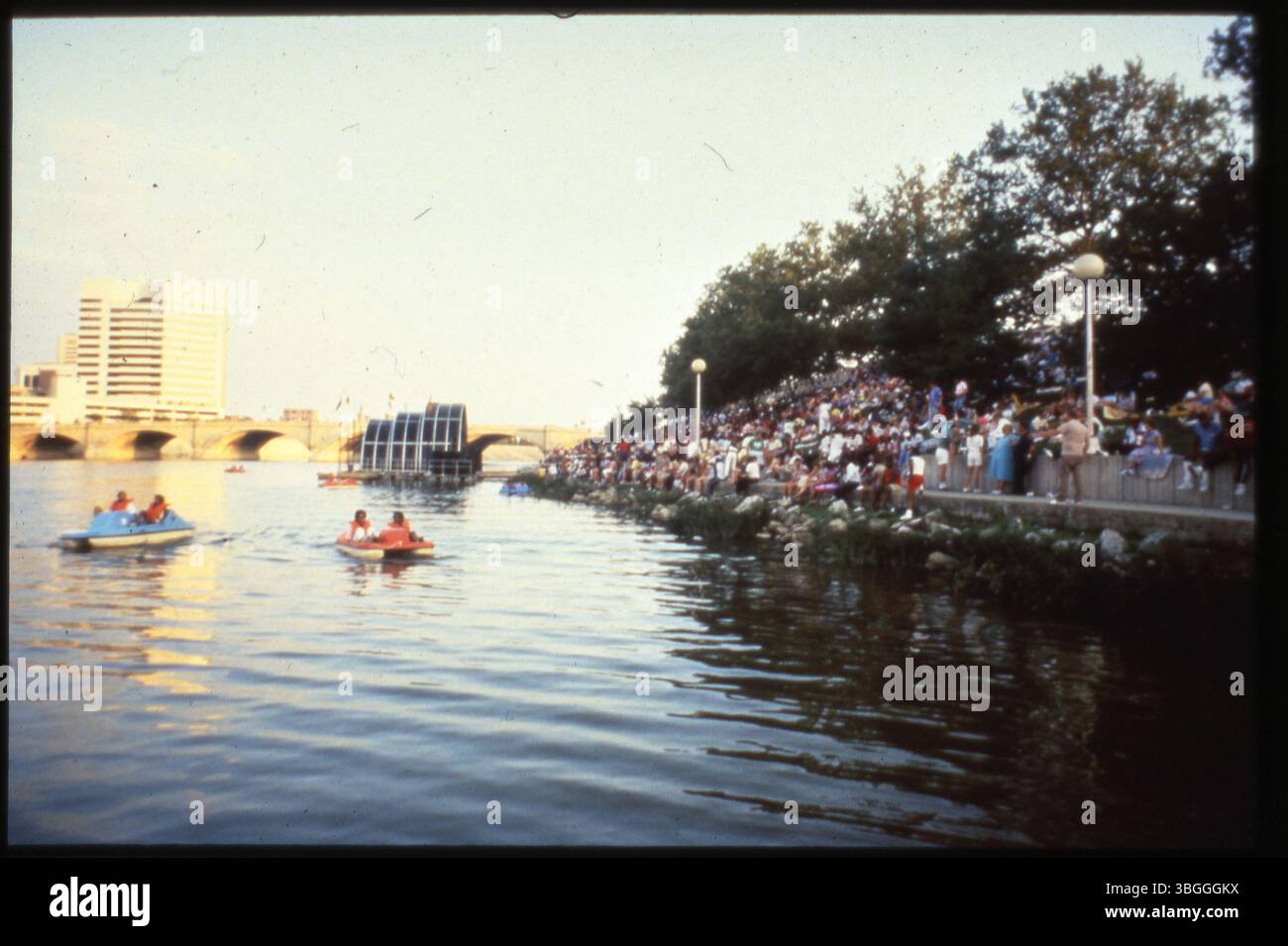 Pedal boats on the Scioto River, located south of Broad Street in ...