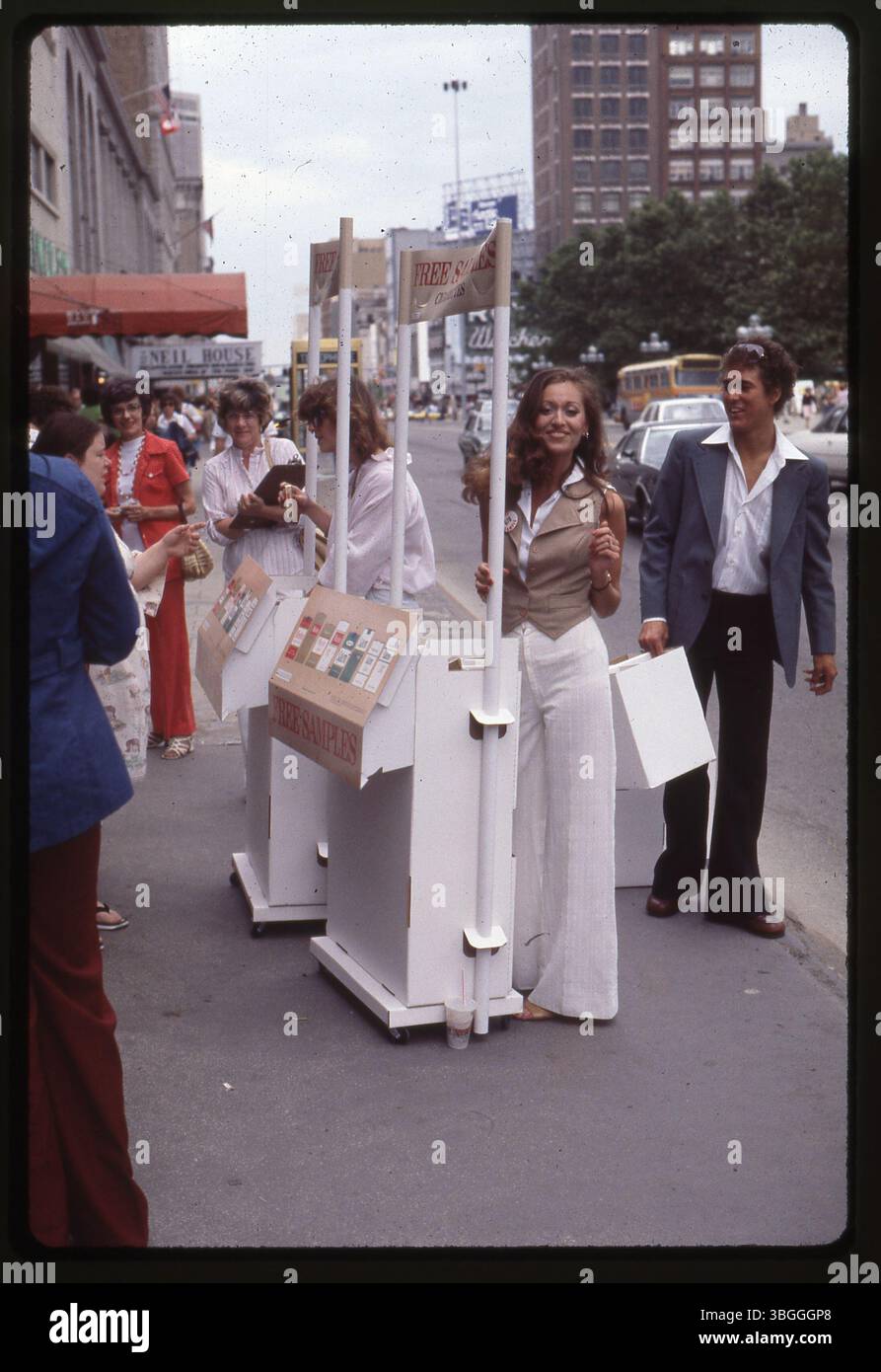 A view of a temporary stand set up on South High Street, across the ...