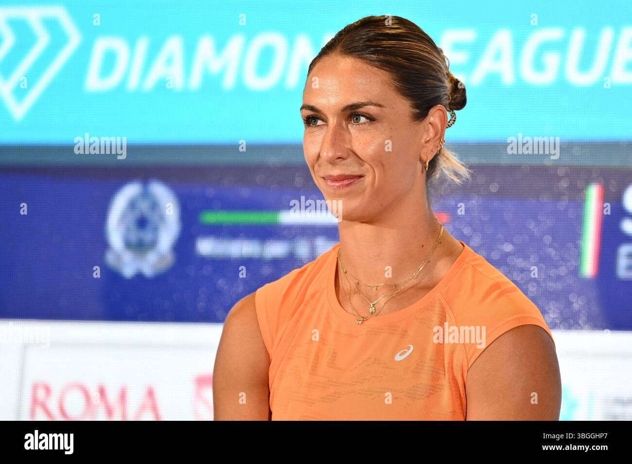 Valarie Allman (discus throw) during the Golden Gala Press Conference ...