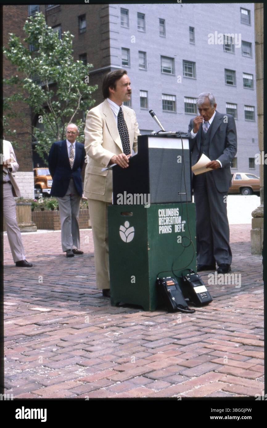 On June 6, 1980, Columbus City Council member David Cain speaks at the ...