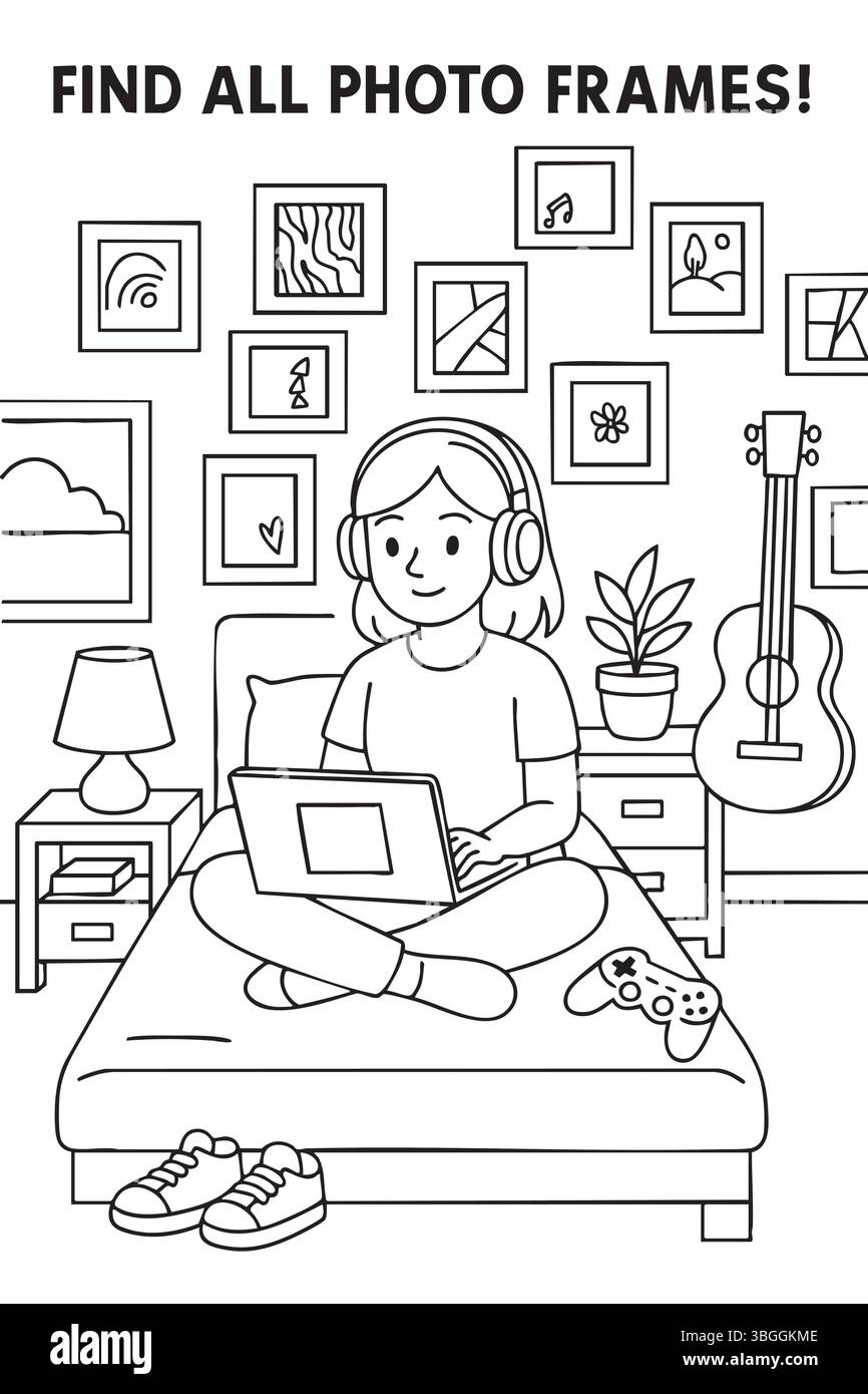 Beautiful girl laptop sitting Stock Vector Images - Alamy