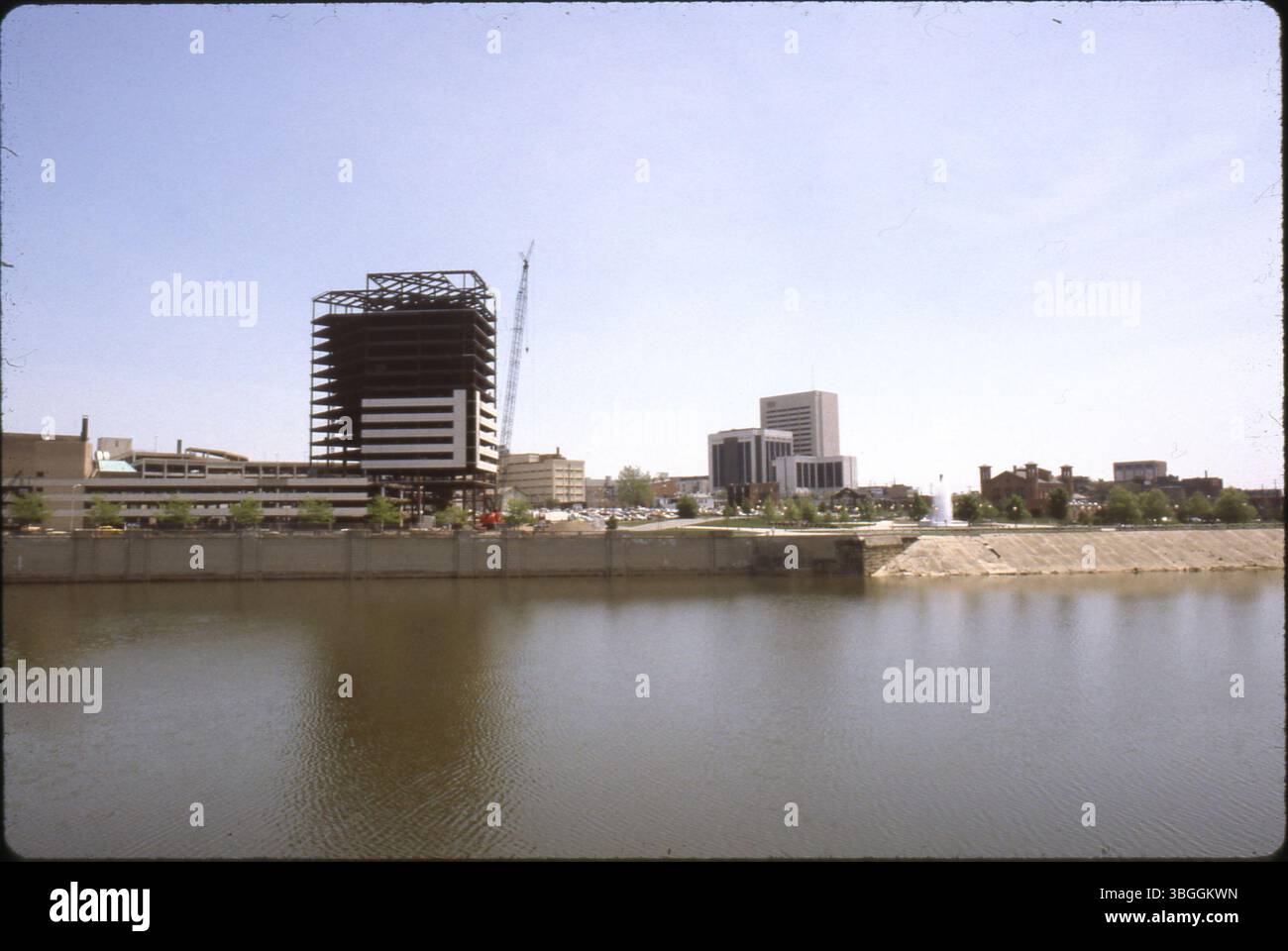 A view looking east across the Scioto River at the Columbia Gas ...