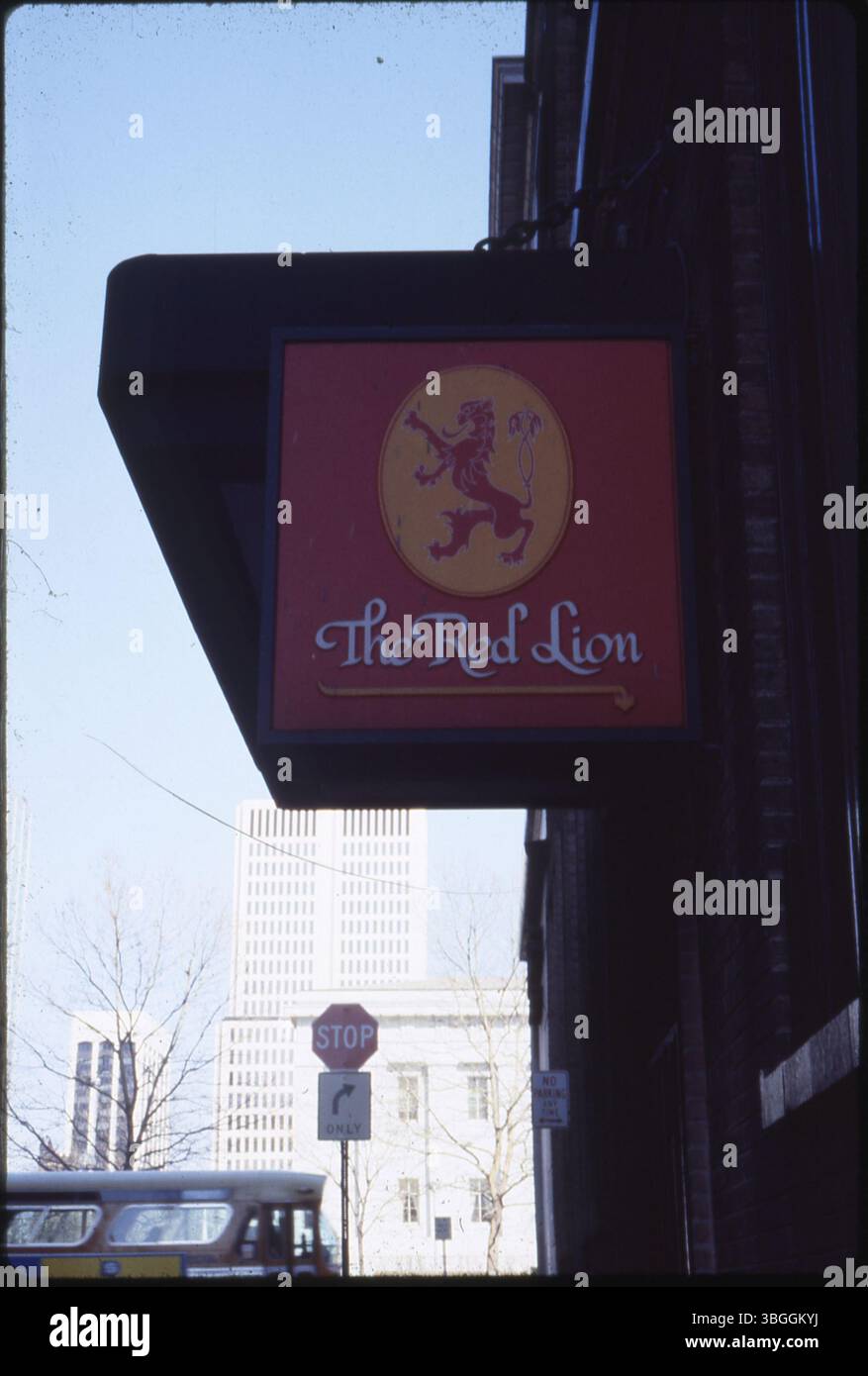 The Red Lion Restaurant sign is displayed on the north side of the Neil ...
