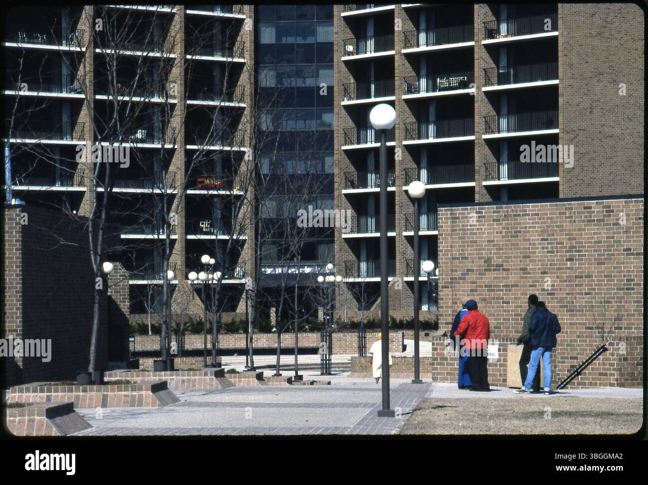A view looking northwest toward the Mount Vernon Plaza and its ...
