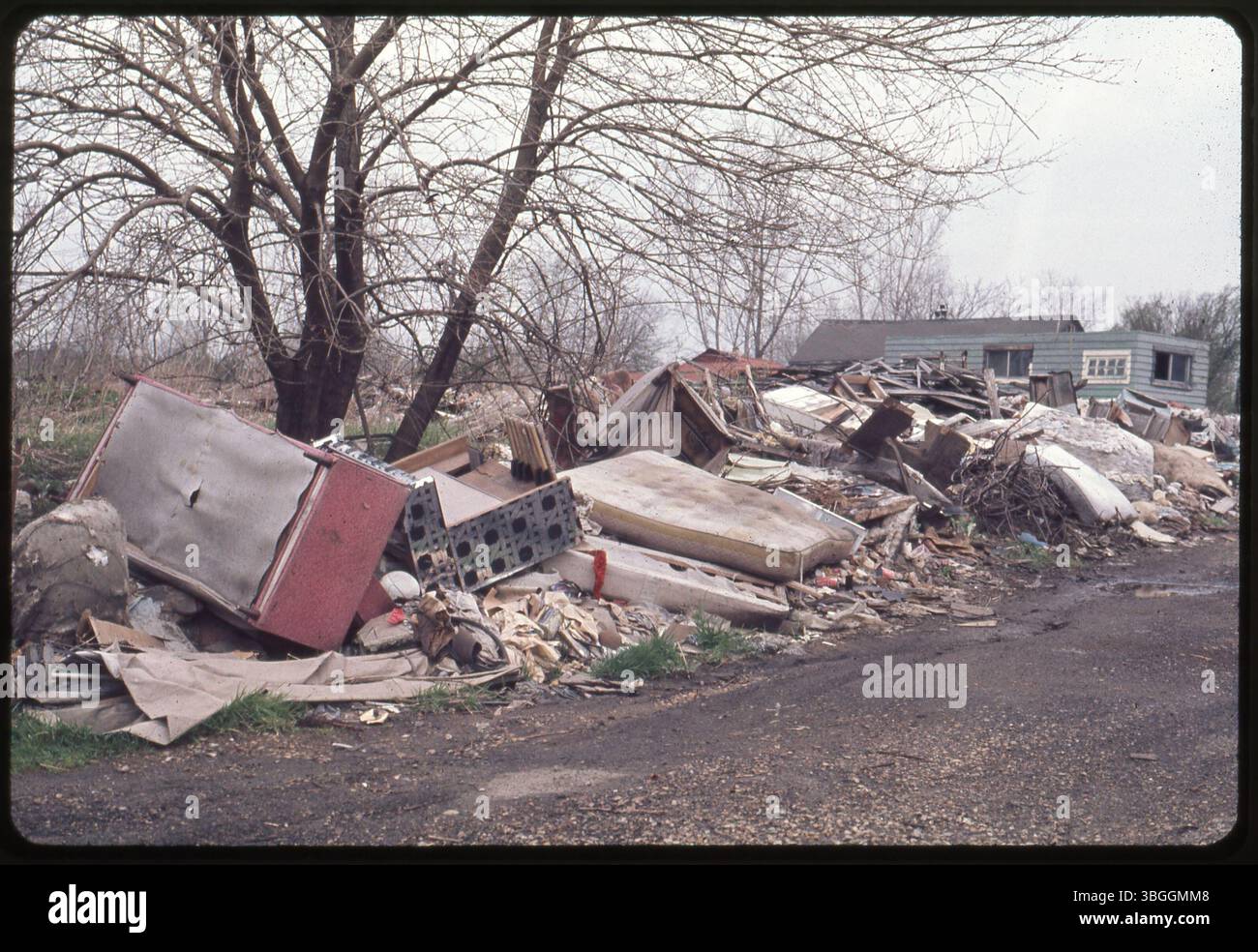 An unidentified trash dump scene captured in 1980, showing discarded ...