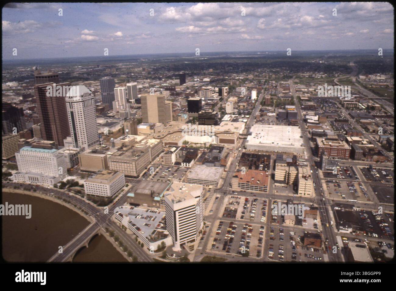 An aerial view from 1989 showing the southern portion of Downtown ...
