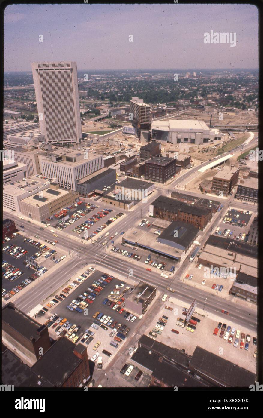 A 1980 aerial view looking northwest over the northern portion of ...