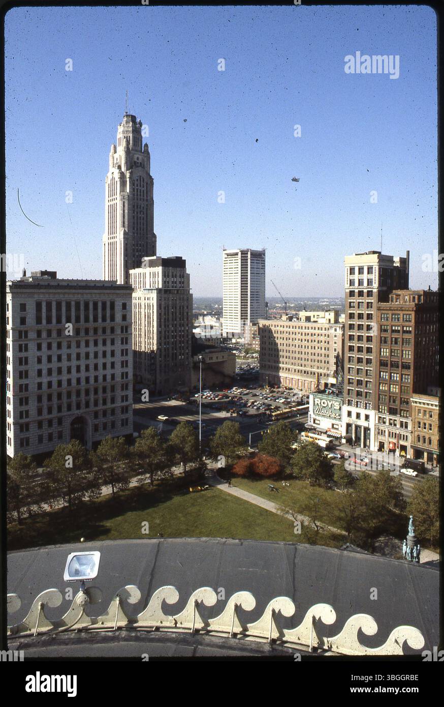 An aerial view of the intersection of High Street and Broad Street in ...