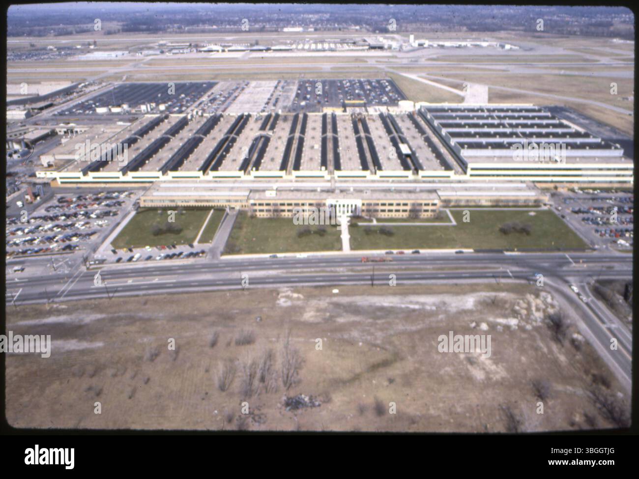 An aerial view of the Defense Accounting and Finance Service building ...