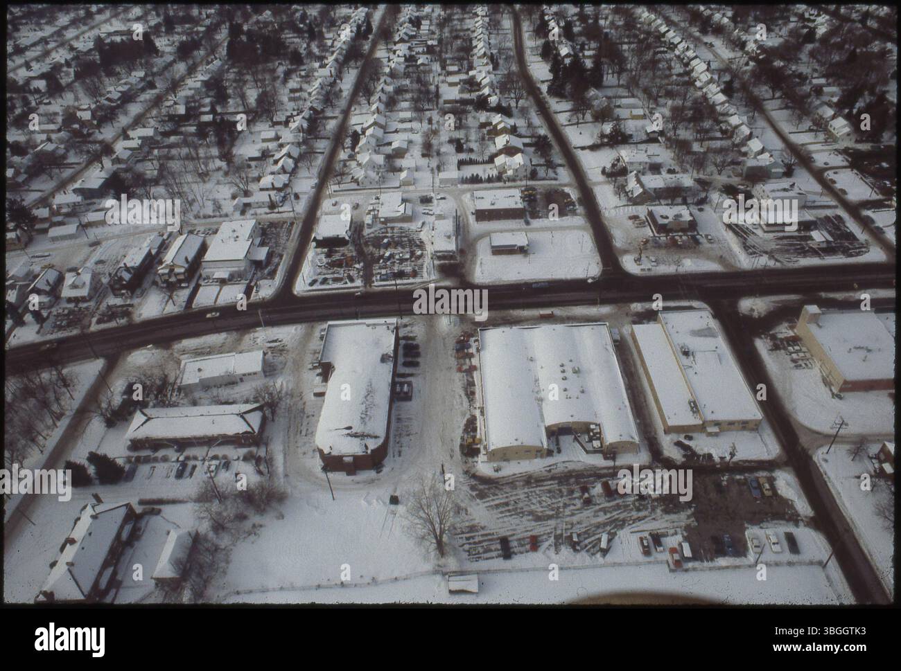 This 1979 aerial view looks west at North High Street and Cooke Road in ...