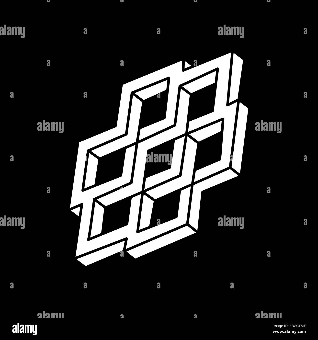 Optical illusion shapes. Optical art object. Impossible figures ...