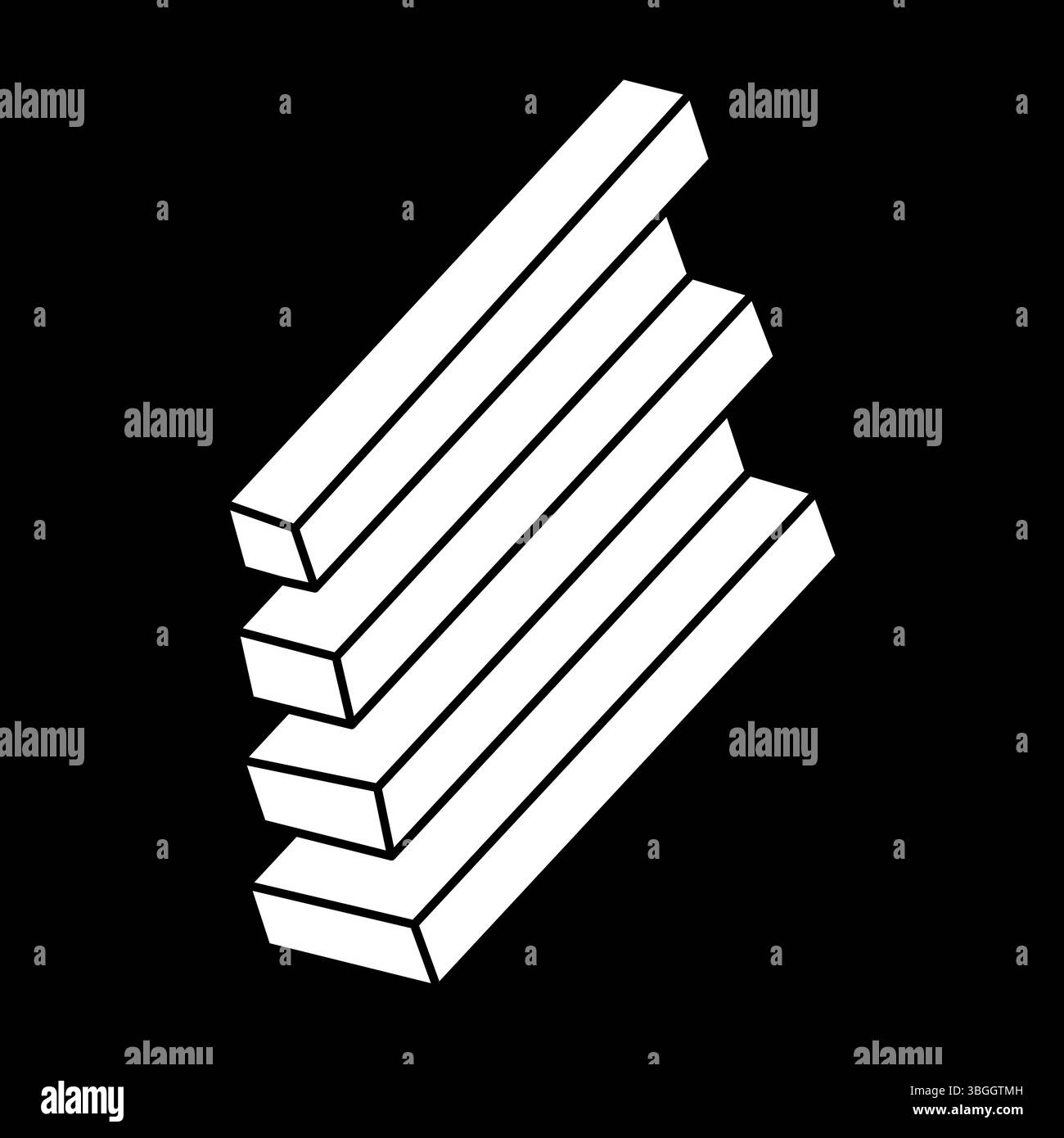 Optical illusion figure. Impossible objects. Line geometric shapes ...