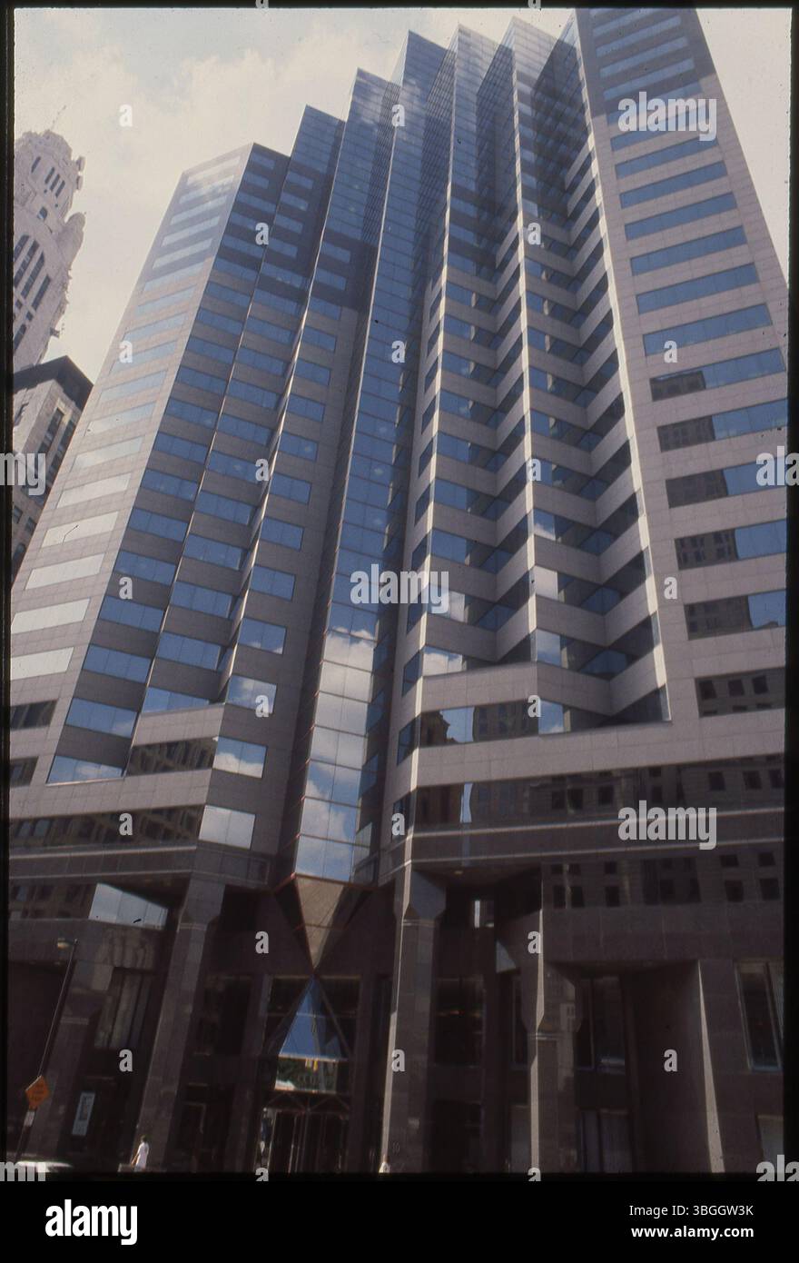 This 1986 photograph shows the One Columbus building, located at 10 ...