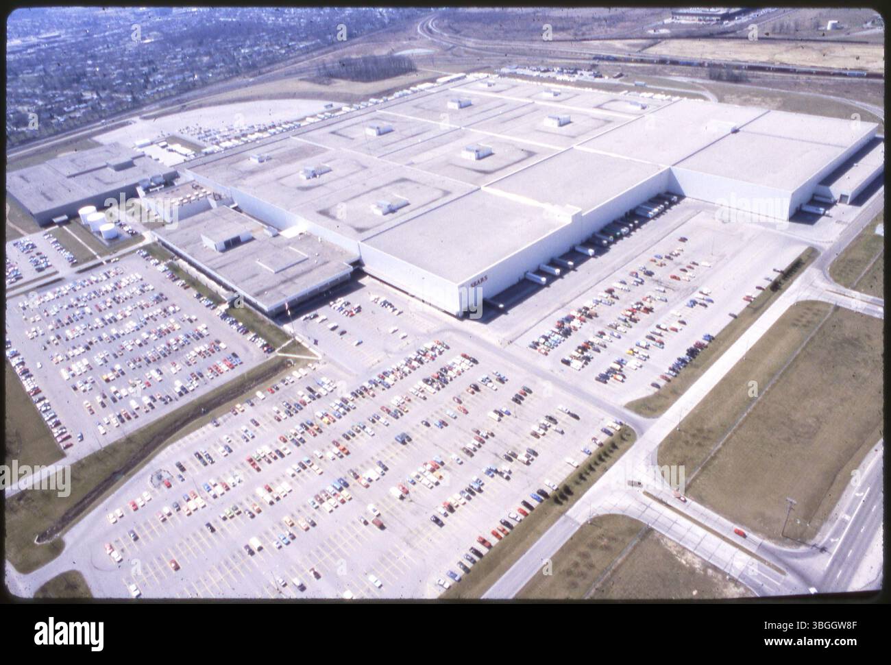 An aerial view looking southwest of the Sears Distribution Center, 4545 ...