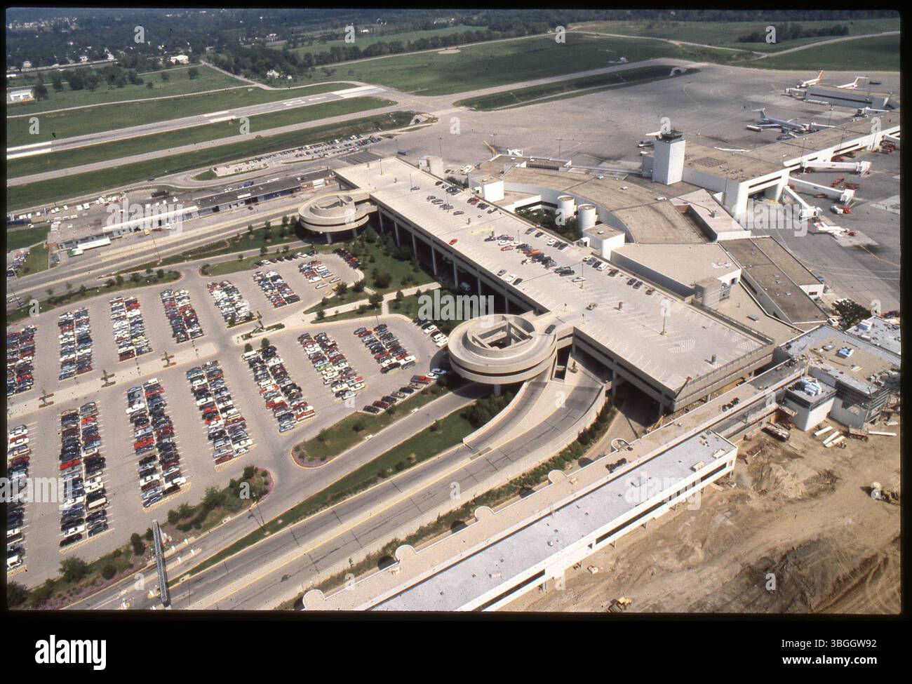 Aerial view looking northeast over the terminal complex of Port ...