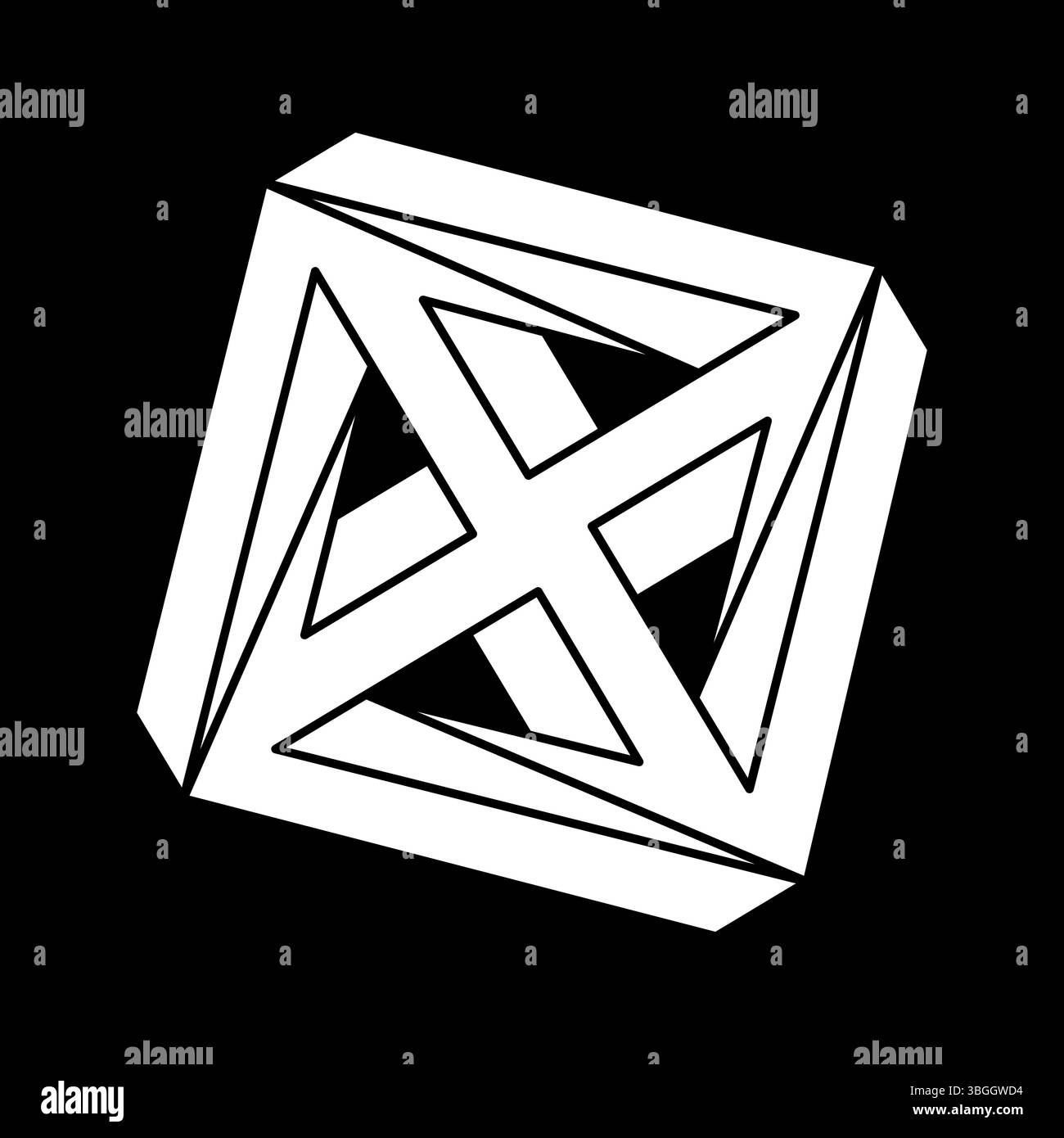 Optical illusion shapes. Impossible object. Escher paradox. Optical art ...