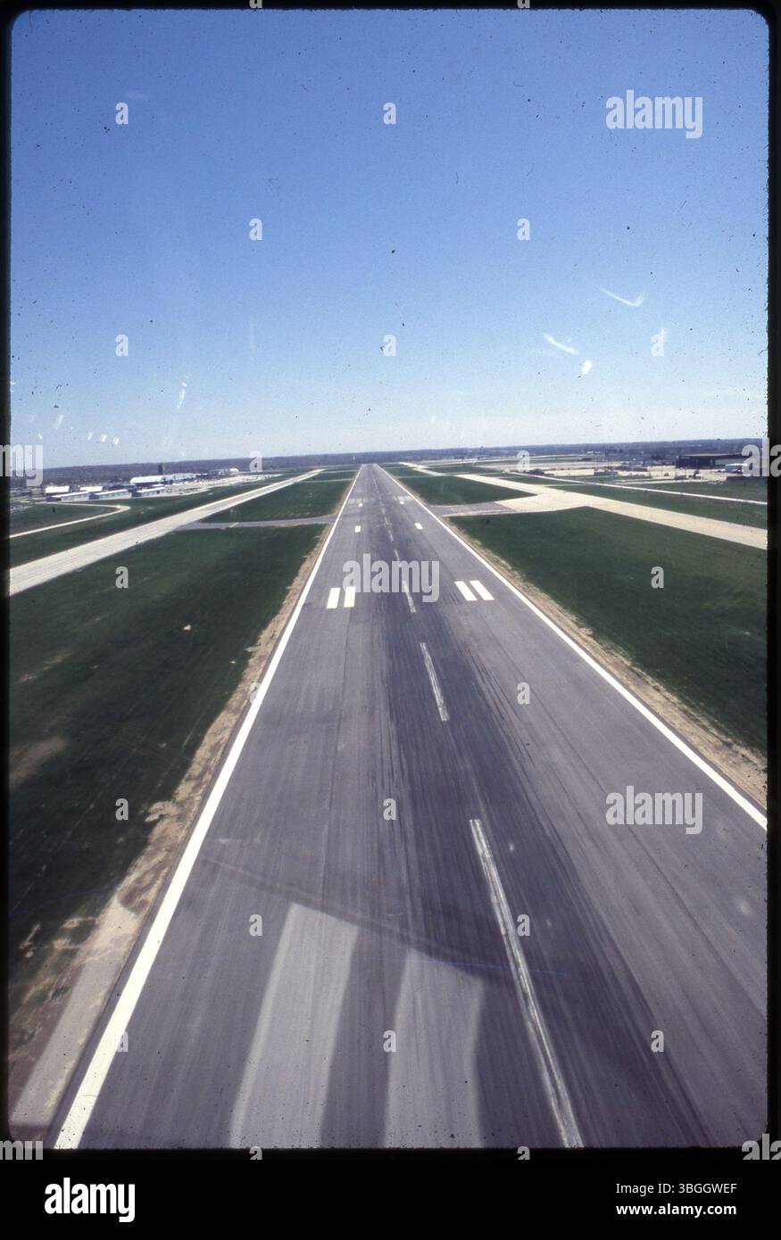 This view shows a runway at Port Columbus International Airport ...
