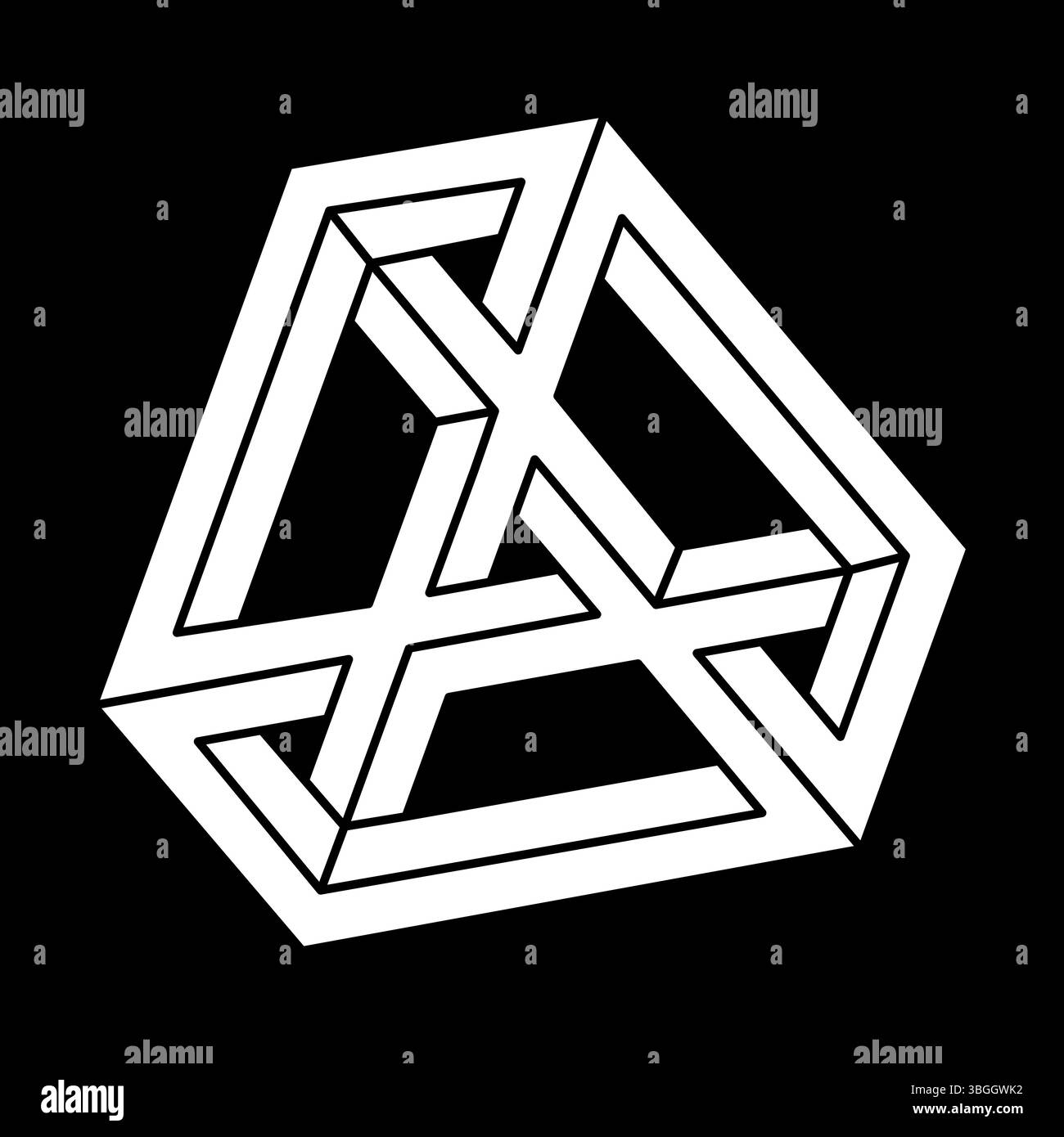 Optical illusion shape. Impossible figures. Sacred geometry. Escher style Stock Vector Image ...