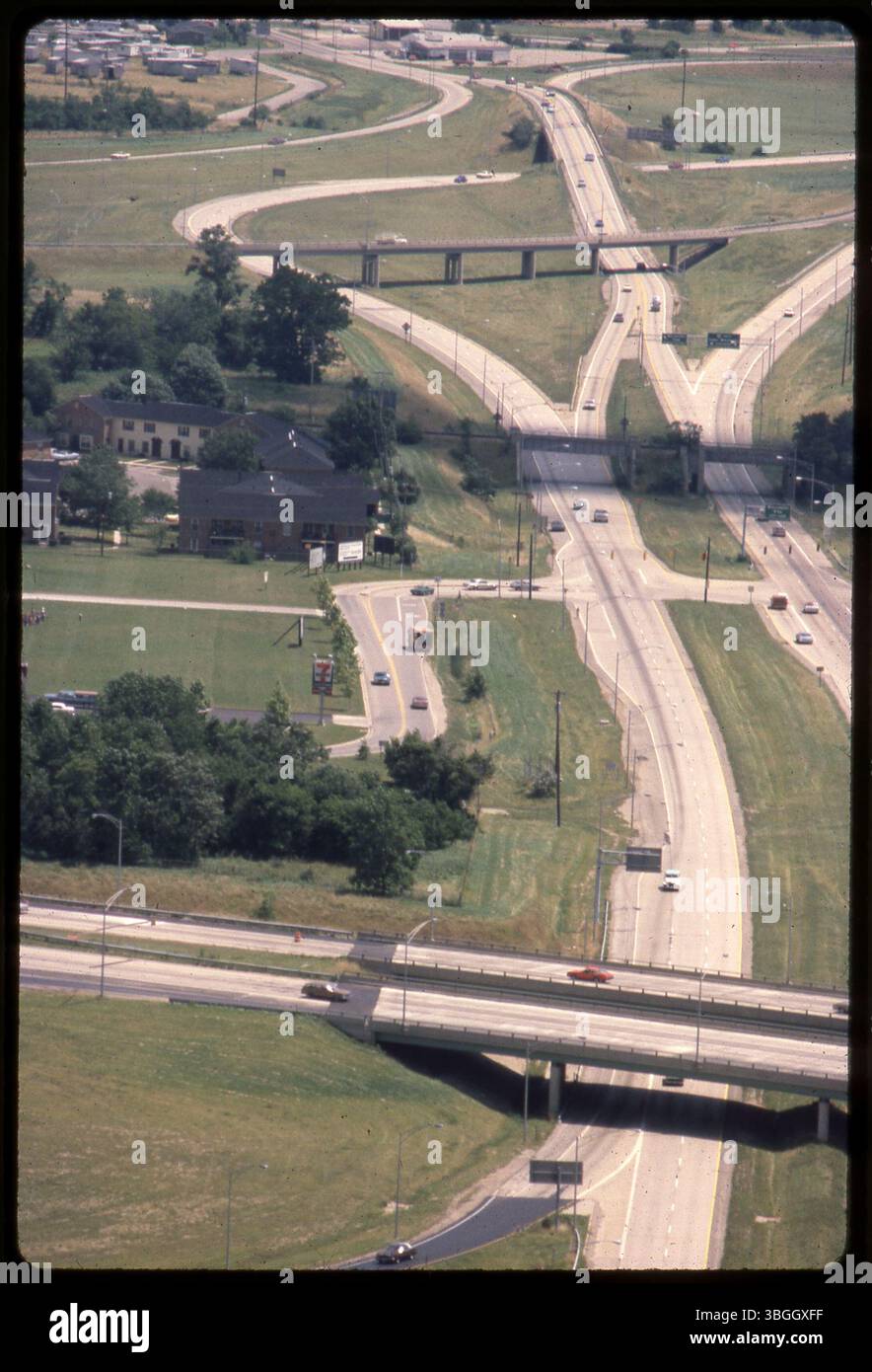 This 1980 aerial view captures the intersection of Interstate 70 and US ...