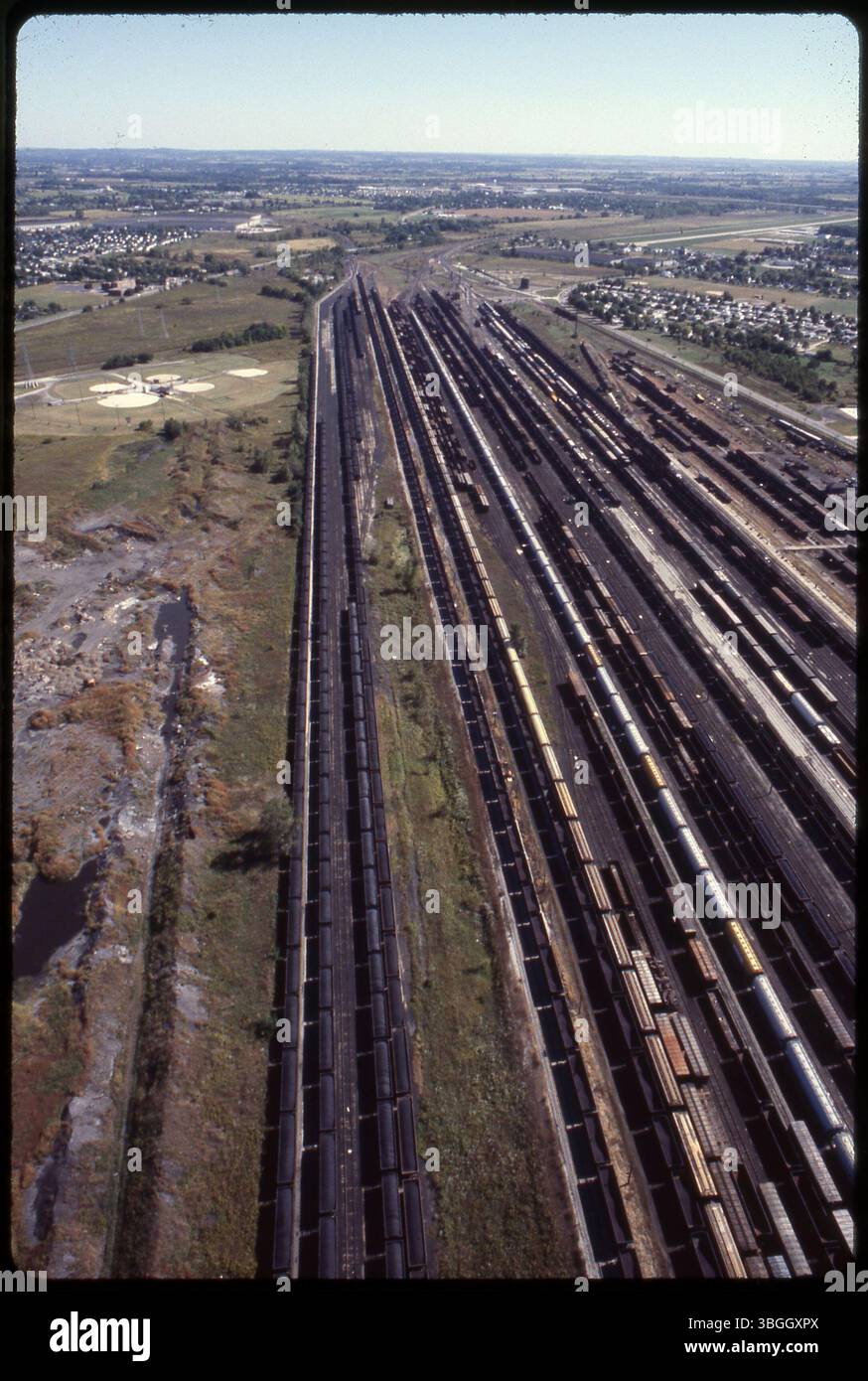 An aerial view of Parsons Yard in Columbus, Ohio, showing a complex of ...