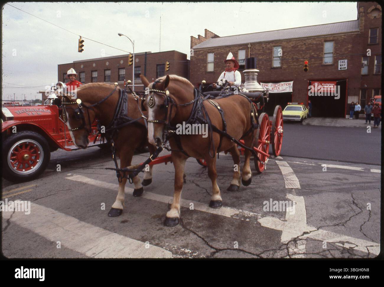This 1884 Ahren's Horse-Drawn Steam Fire Engine, manufactured in ...