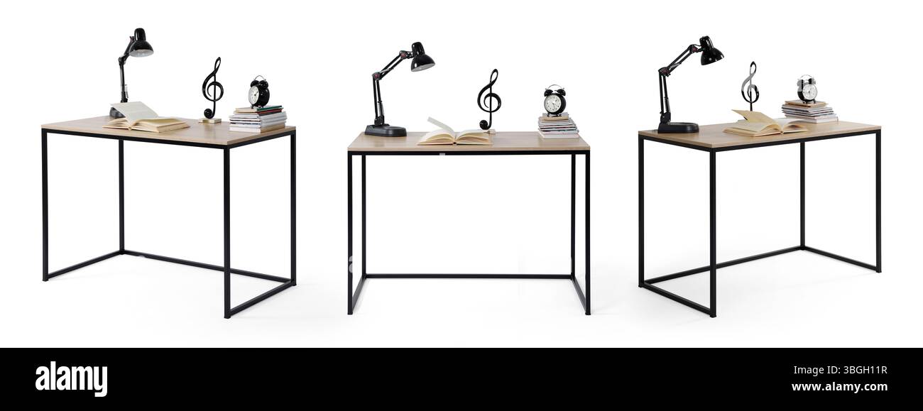 desk different angle isolated on white background Stock Photo - Alamy