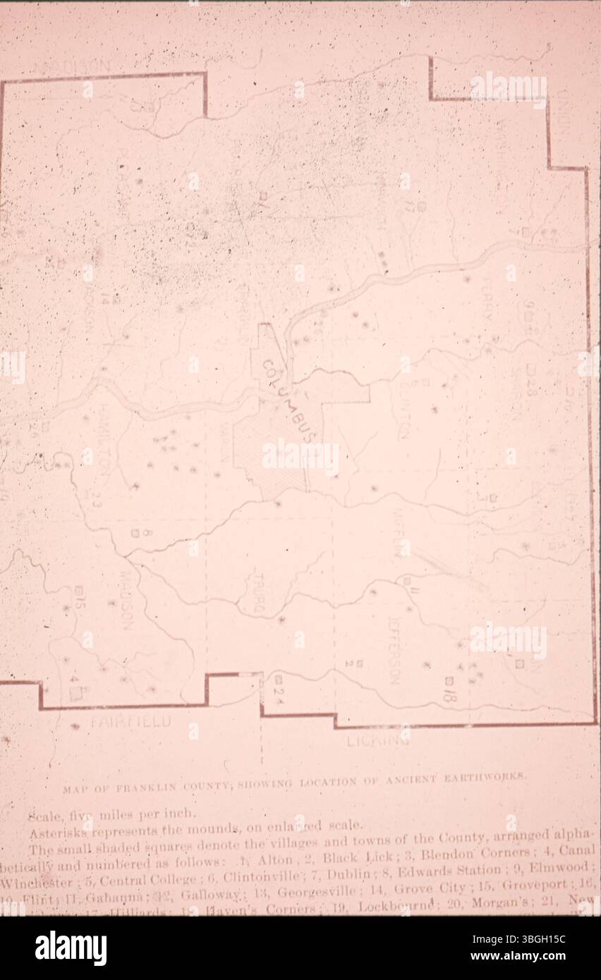 A portion of a map of Franklin County, Ohio, showing the location of ...