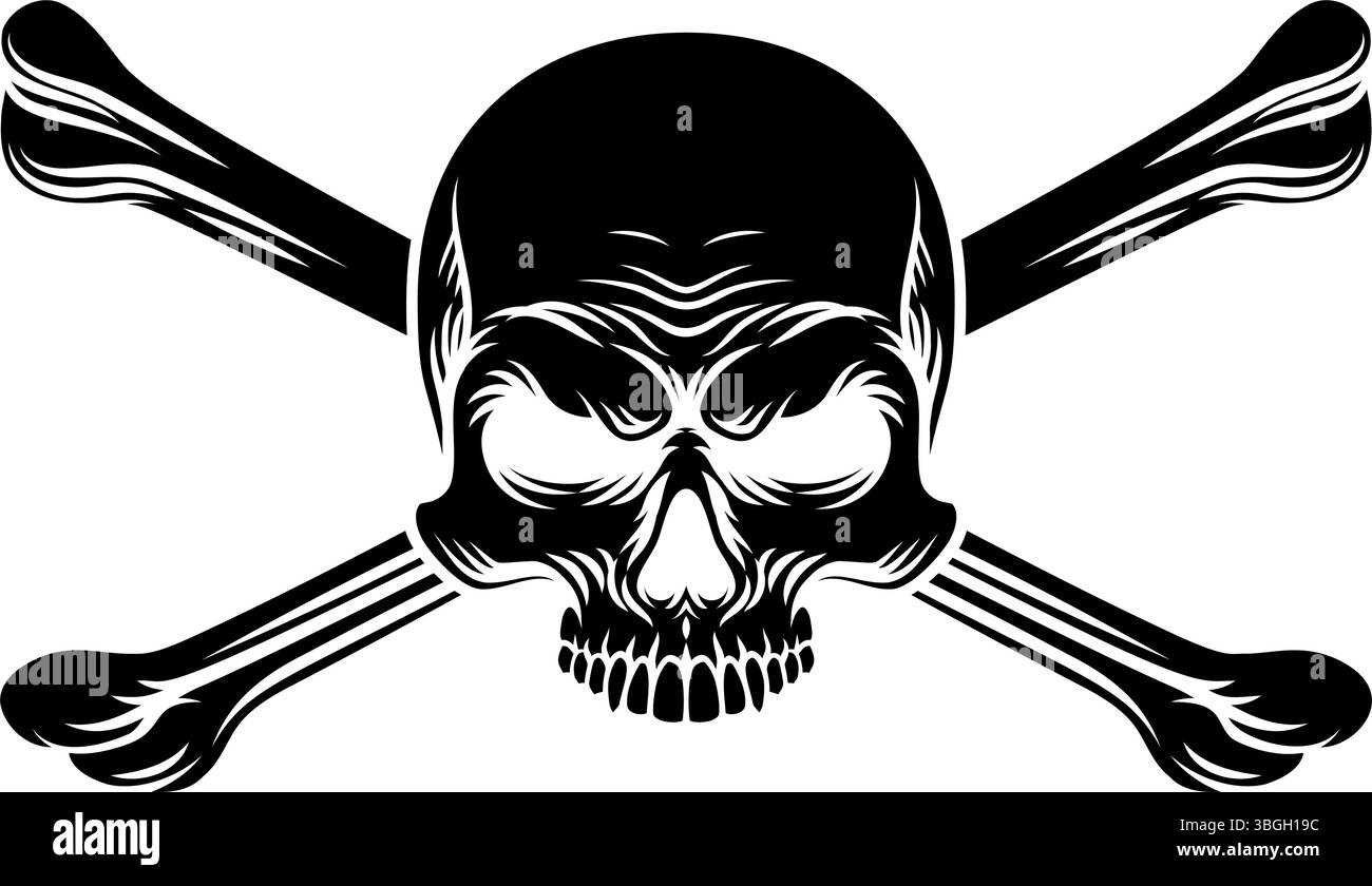 Skull crossbones engraving Black and White Stock Photos & Images - Alamy