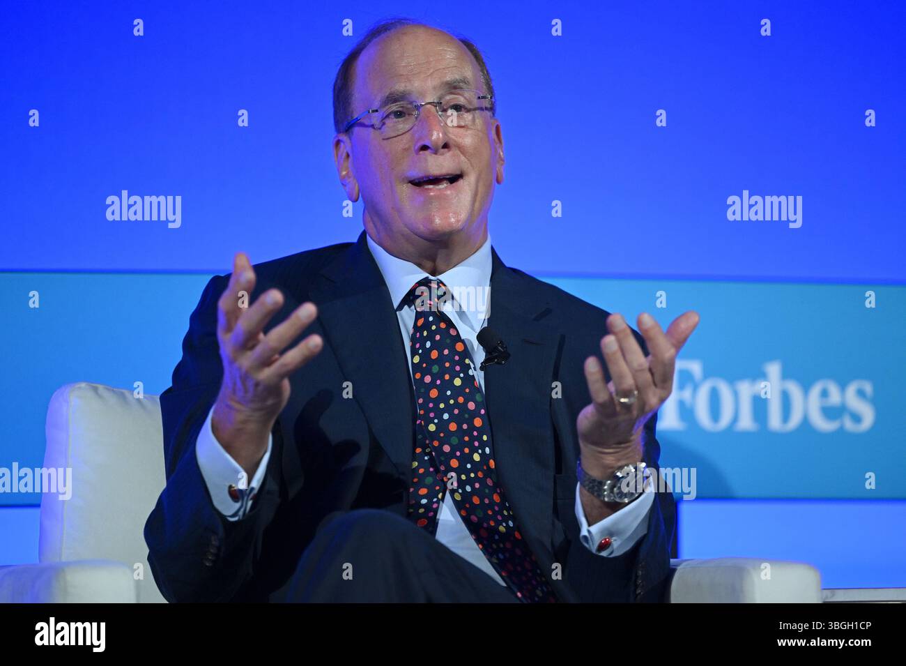 Larry Fink, Chairman & CEO BlackRock, speaks at the 2025 Forbes ...