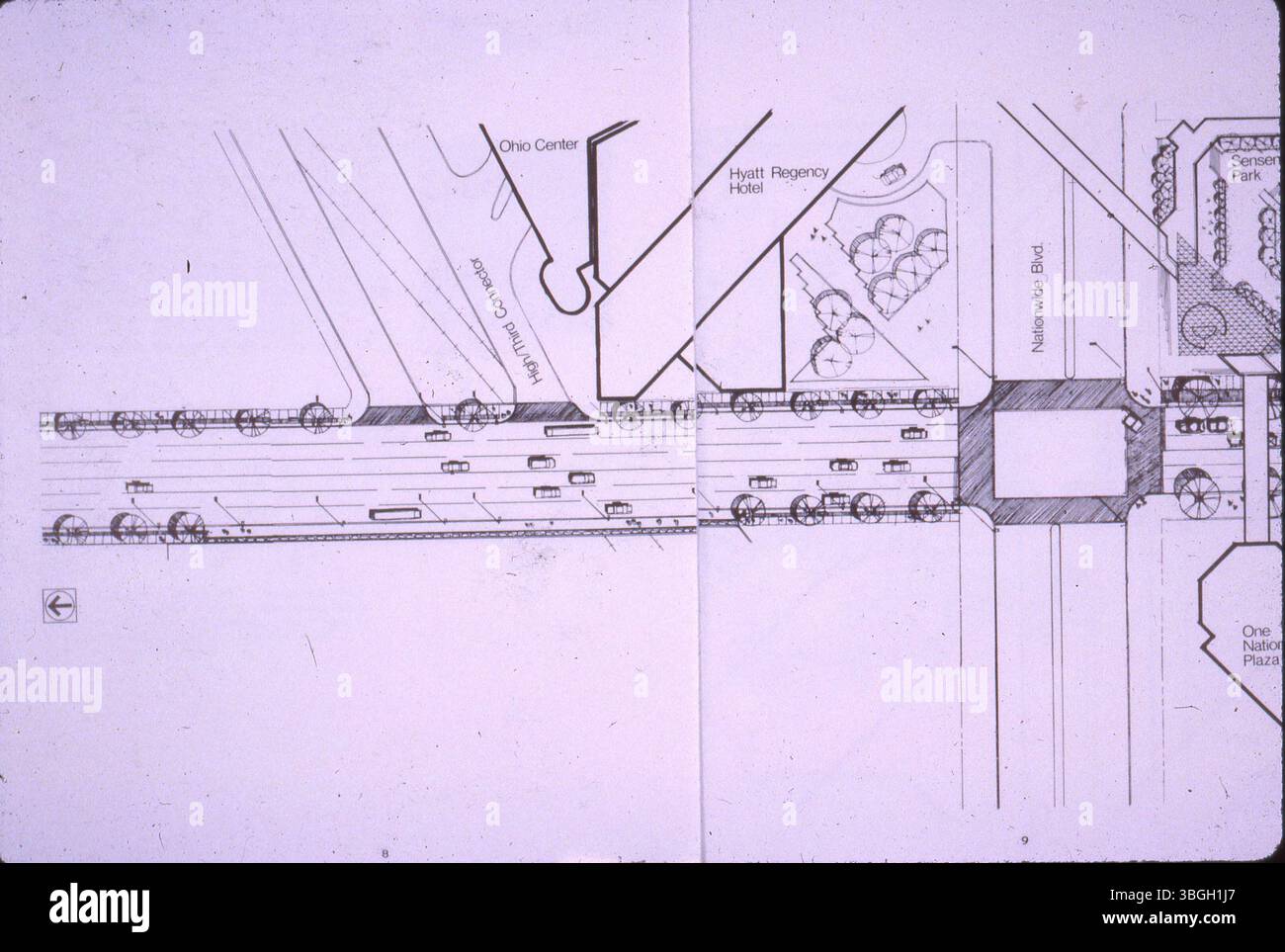 An architectural drawing depicting proposed improvements to High Street ...