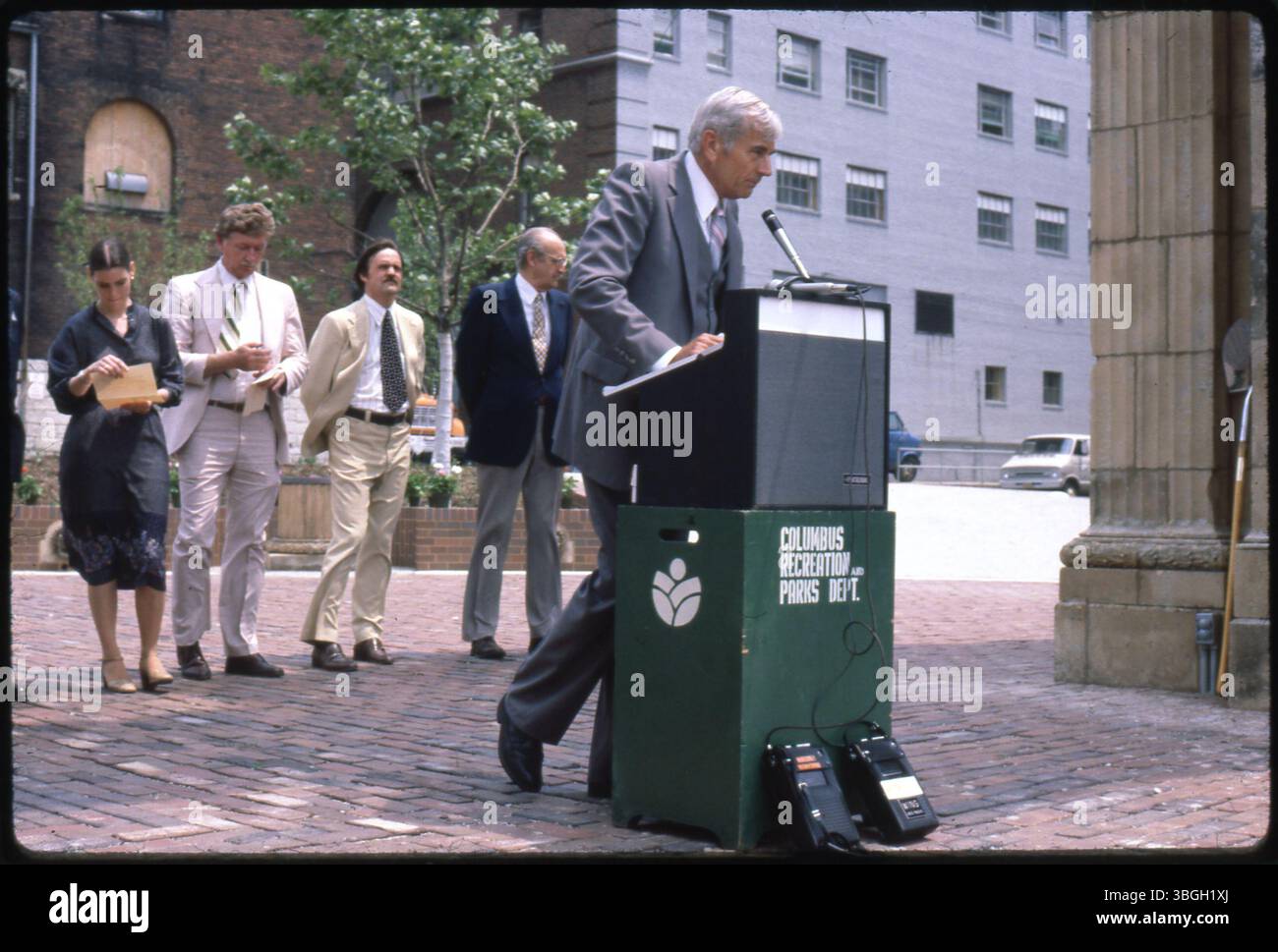 June 6, 1980, dedication of Arch Park, located at Marconi Boulevard and ...