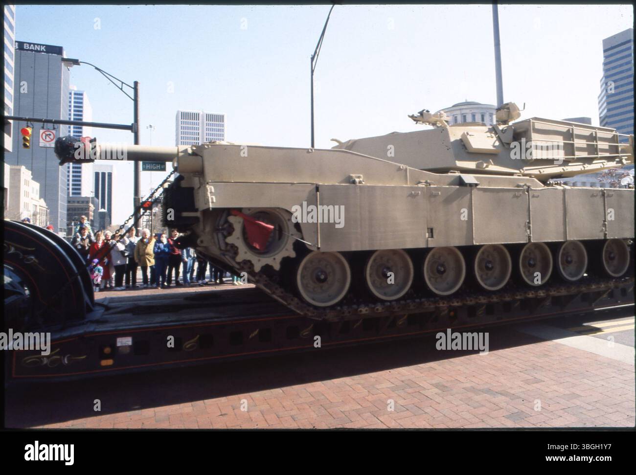 This photograph captures the 1991 Veterans Day parade at the ...