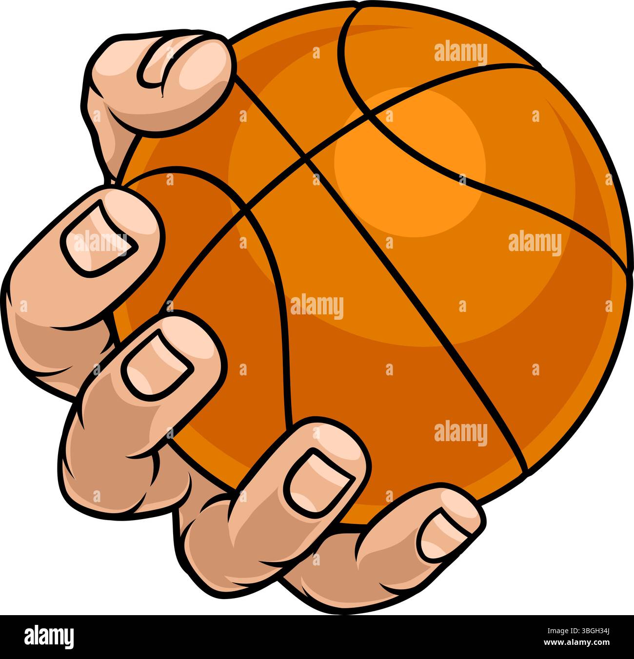 Mascot Person Hand Fist Holding Basketball Ball Stock Vector Image ...