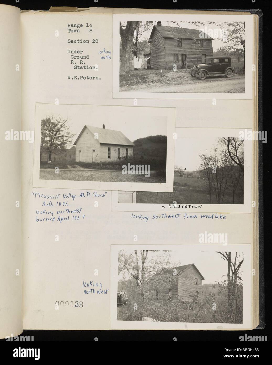 This page from the 1938-1949 photographic scrapbook by W.E. Peters ...