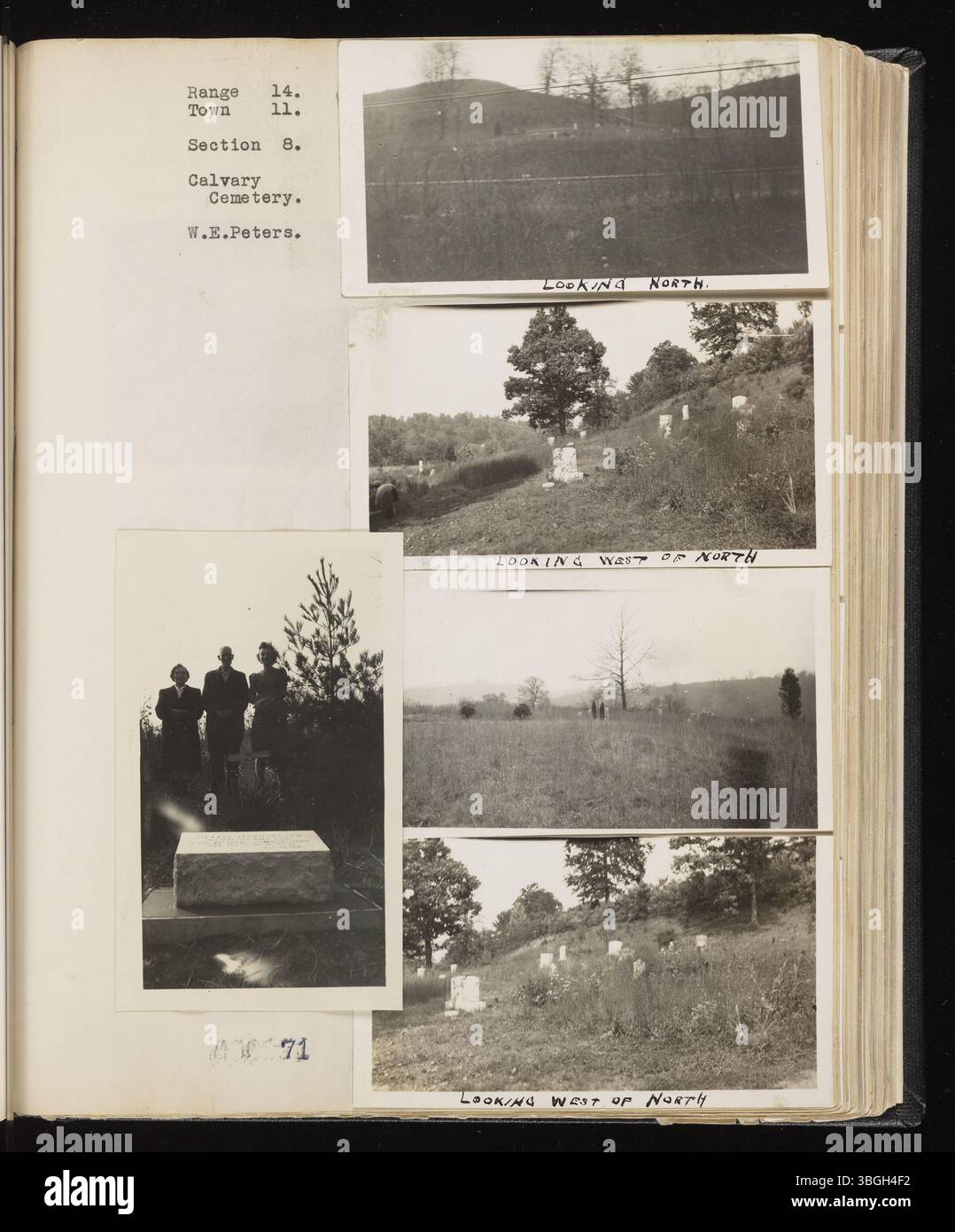 This page from W.E. Peters' scrapbook features photographs of landmarks ...