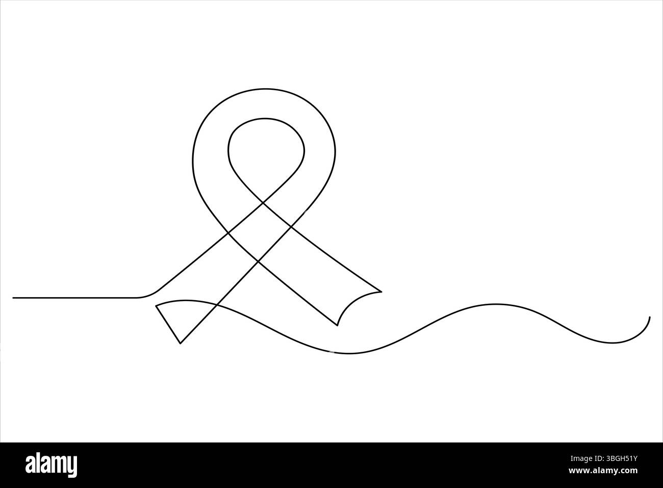 Minimalist style ribbon in continuous one line drawing with isolate ...