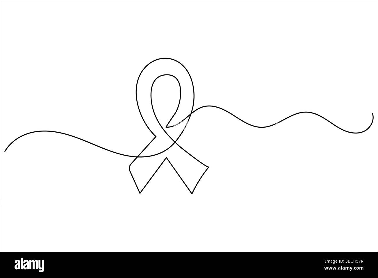 Minimalist style ribbon in continuous one line drawing with isolate ...