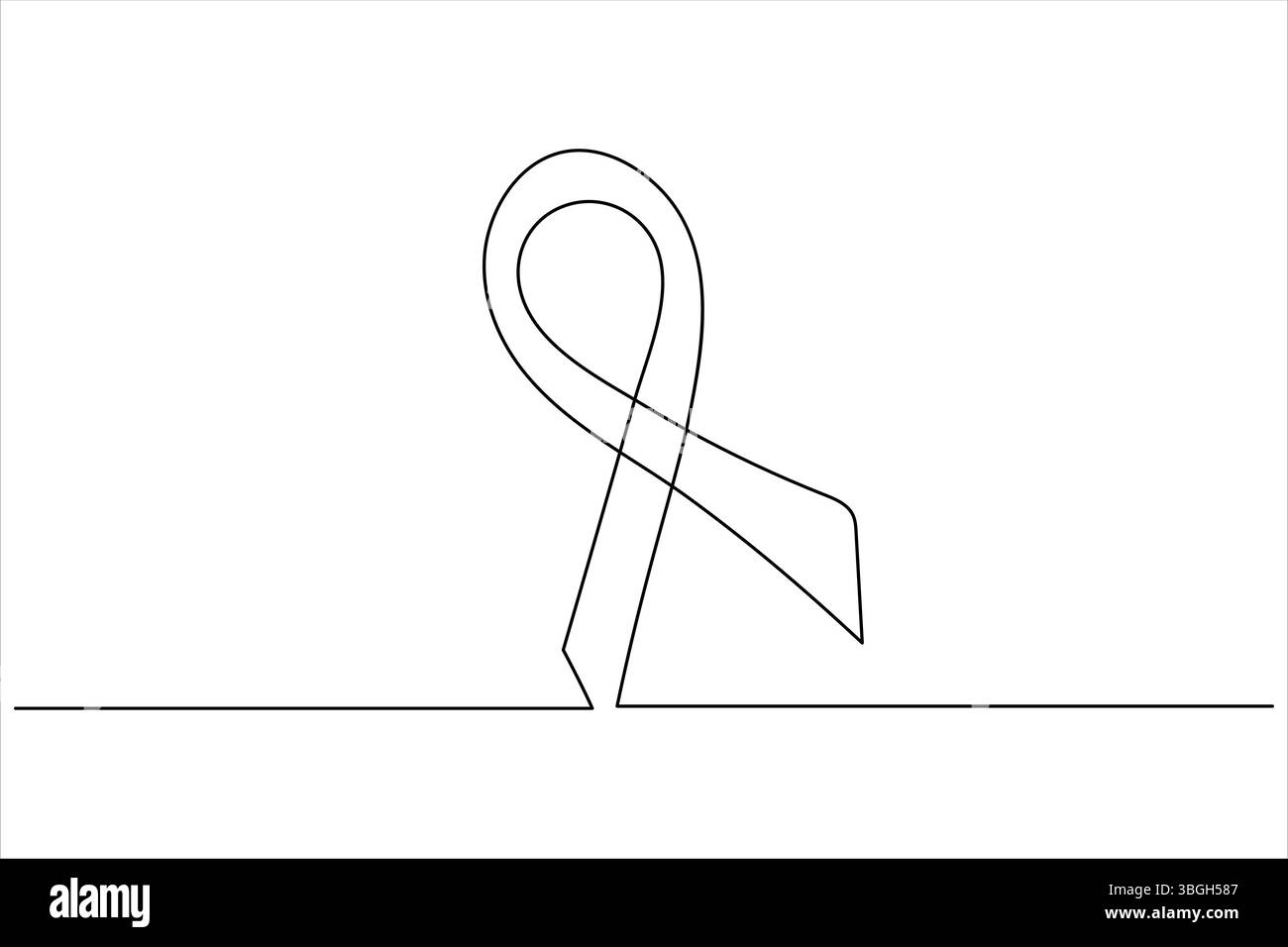Minimalist style ribbon in continuous one line drawing with isolate ...