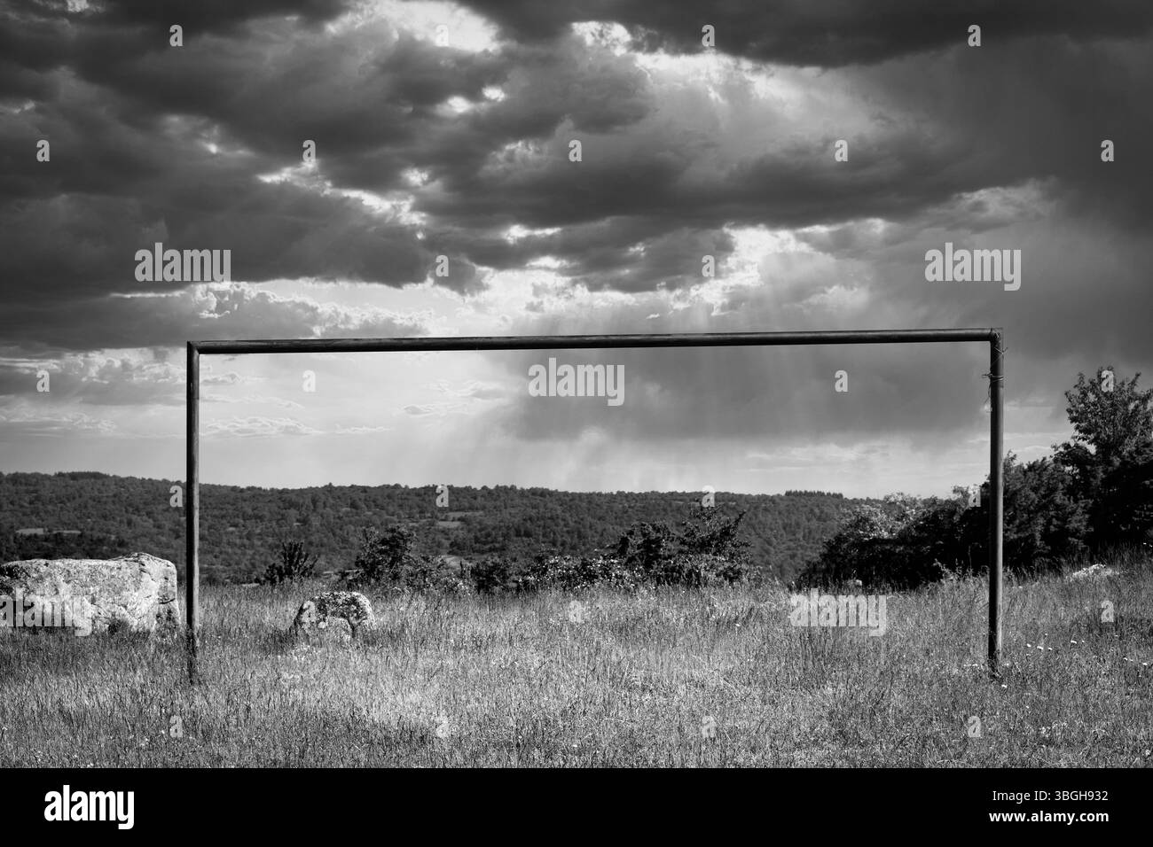 Goal in landscape Black and White Stock Photos & Images - Alamy